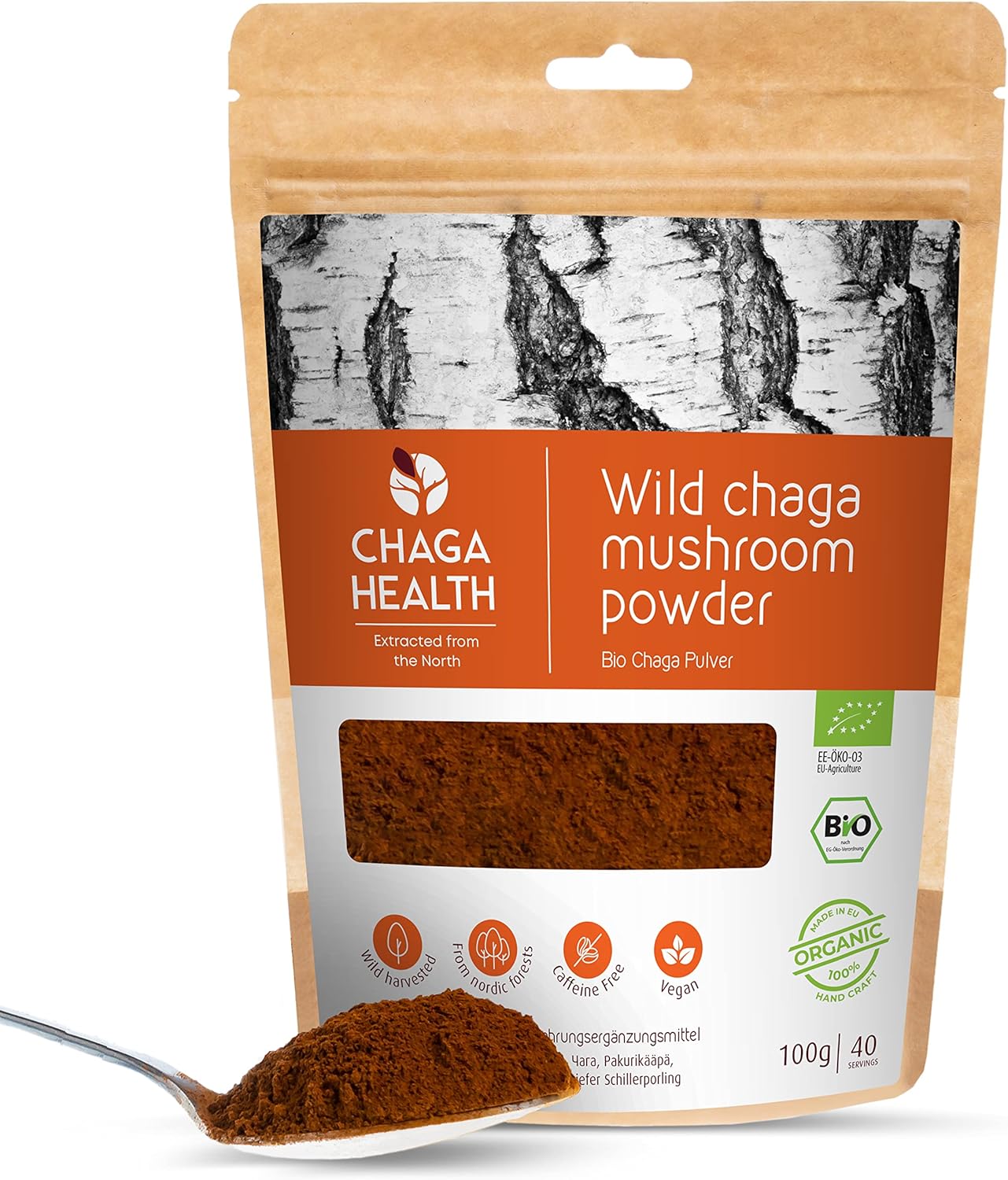Chaga Health Chaga Pulver Bio - Wild geerntete Chaga Pilze aus ...