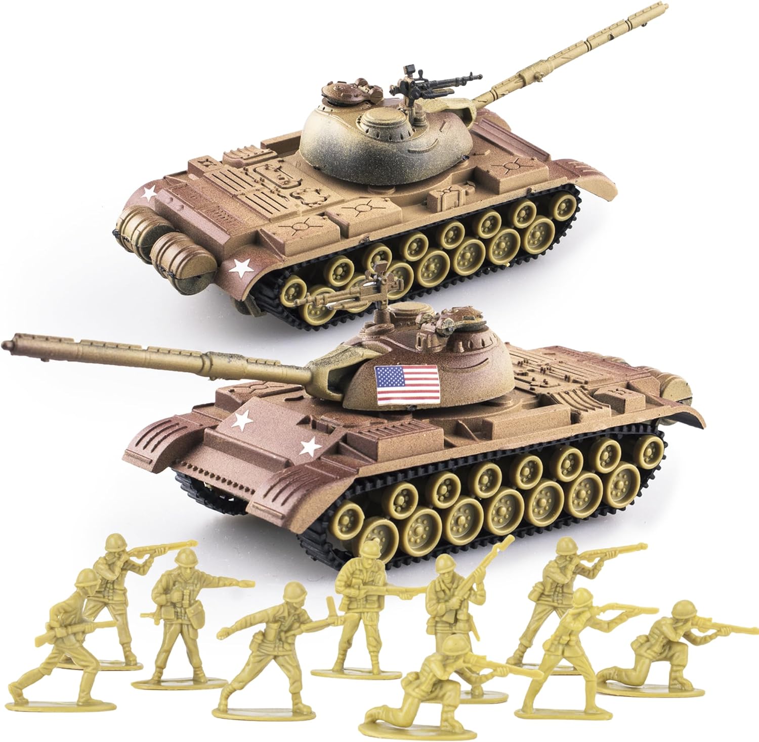 Amazon.com: MaozyHomie 1:72 WW2 Army Tank and Army Men Toys Playset ...