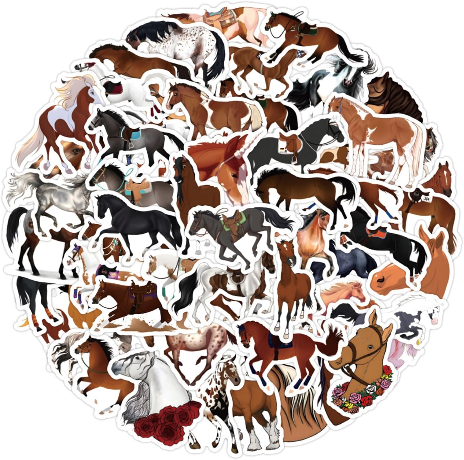 Amazon.com: 60PCS Horse Stickers Horse Riding Stickers for Kids Adults ...