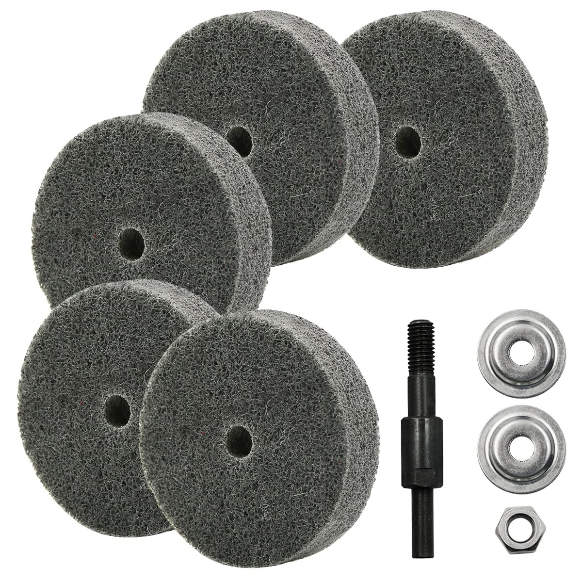Beeiee Fiber Buffing Wheel Deburring Wheel with Hole 1/4 inch for Bench ...
