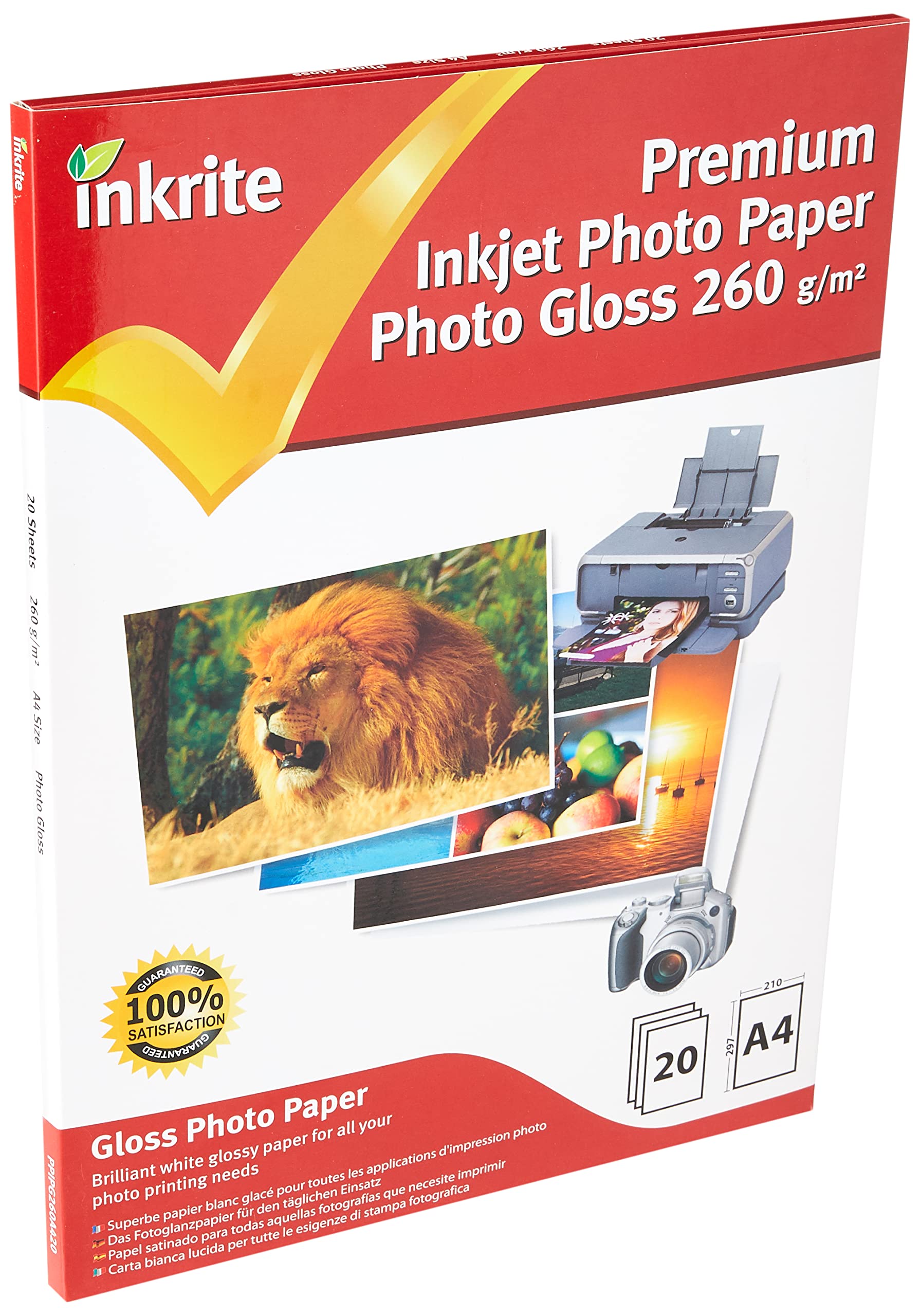 Inkrite PhotoPlus Professional Paper Photo Gloss 260gsm A4 (20 Sheets ...