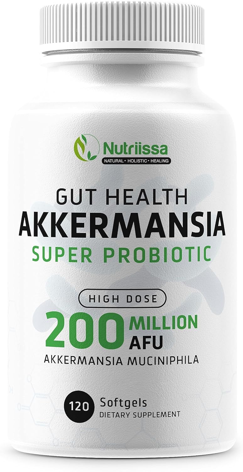 Amazon.com: Nutriissa Akkermansia Probiotic 200 Million AFU - [120 ...