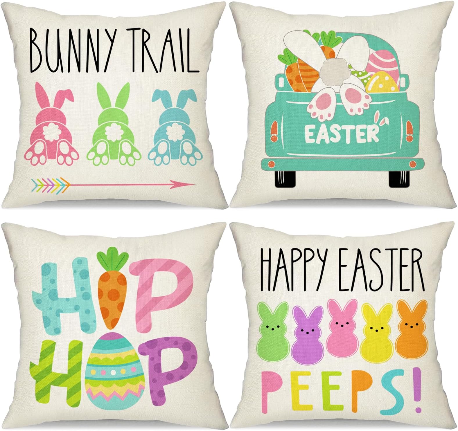 Amazon.com: GEEORY Easter Pillow Covers 12 x 20 Set of 4 Easter ...