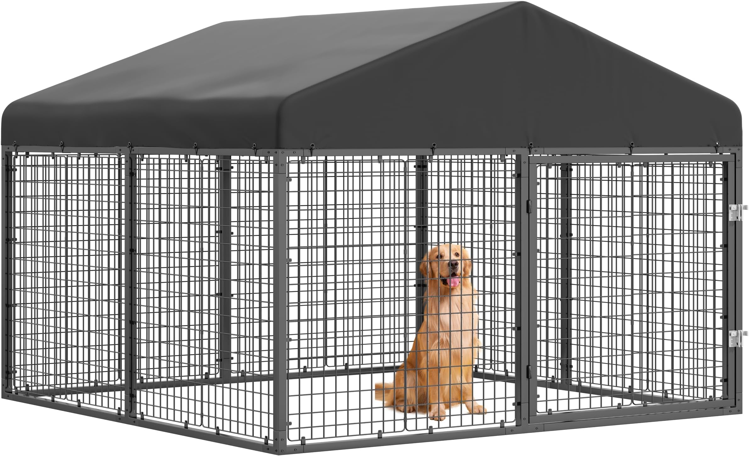 Amazon.com: Suheww Outdoor Dog Kennel with Roof, Heavy Duty Large Dog ...