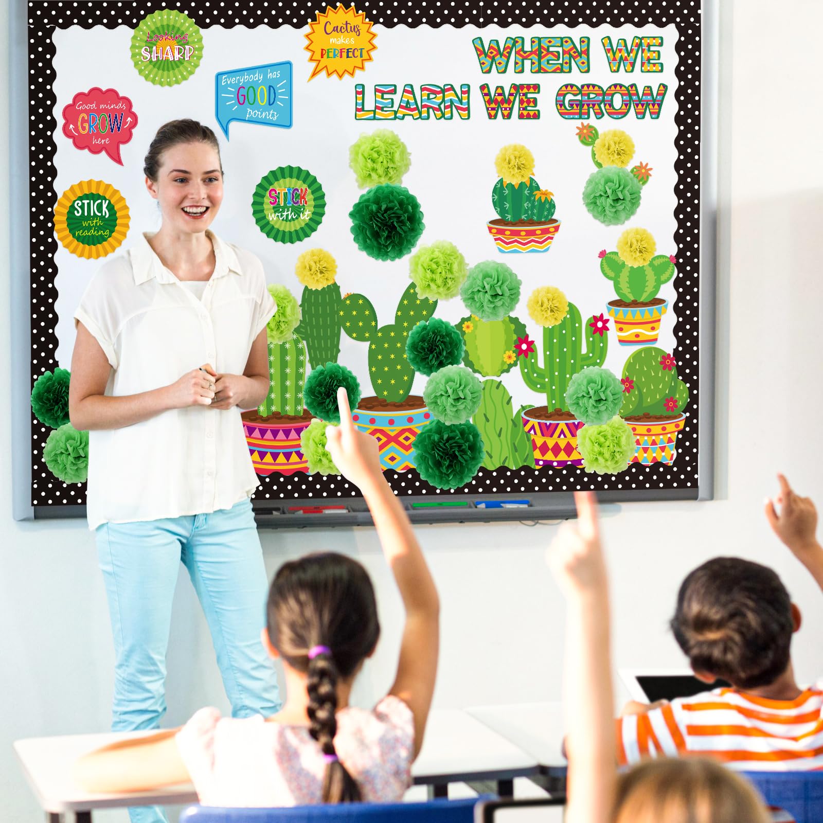 Snapklik.com : 66 Pieces Cactus Classroom Decor When We Learn We Grow ...