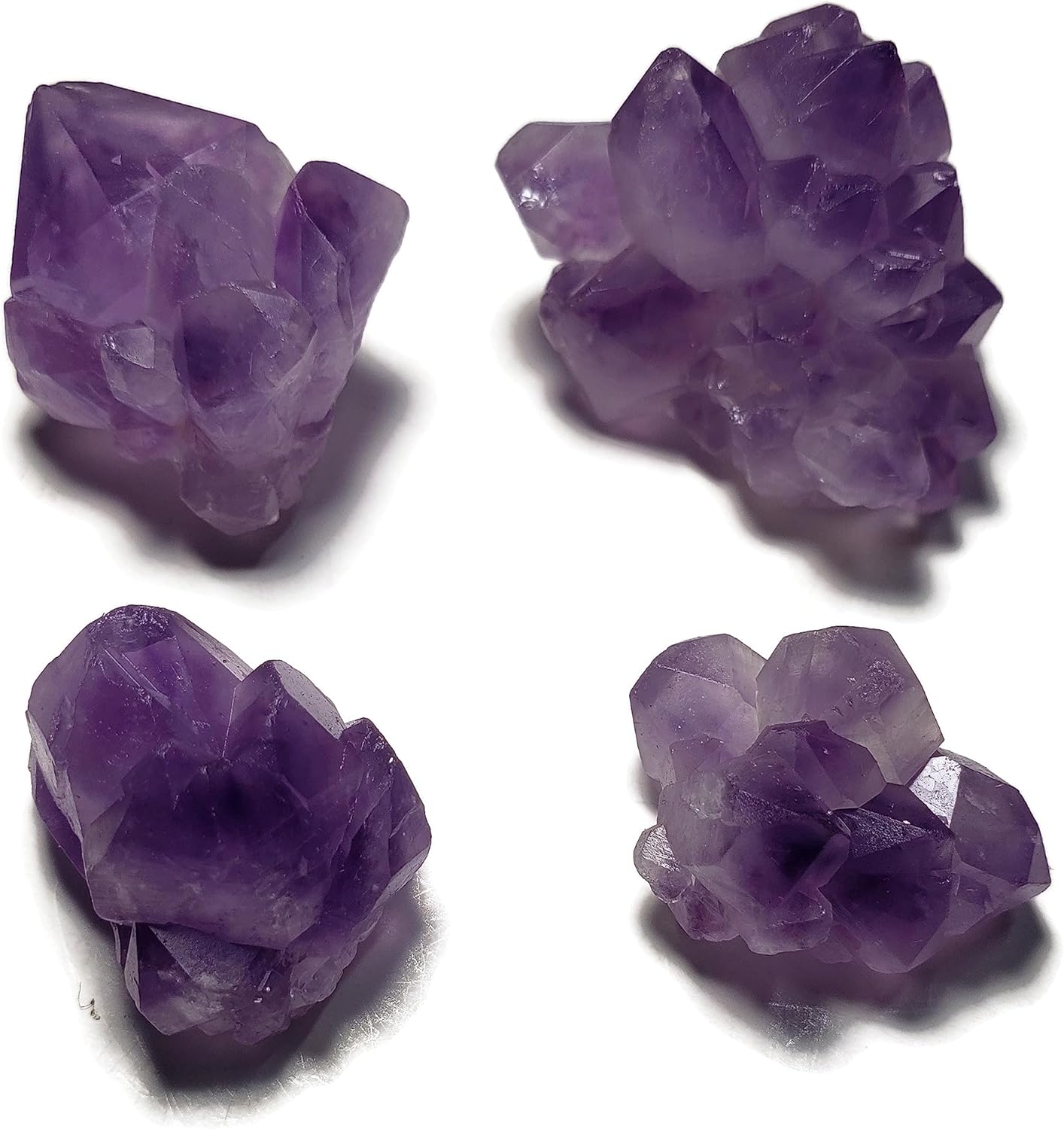 Amazon.com: Raw Amethyst Mini Flowers 4pc Set of 21mm – 37mm Clusters ...