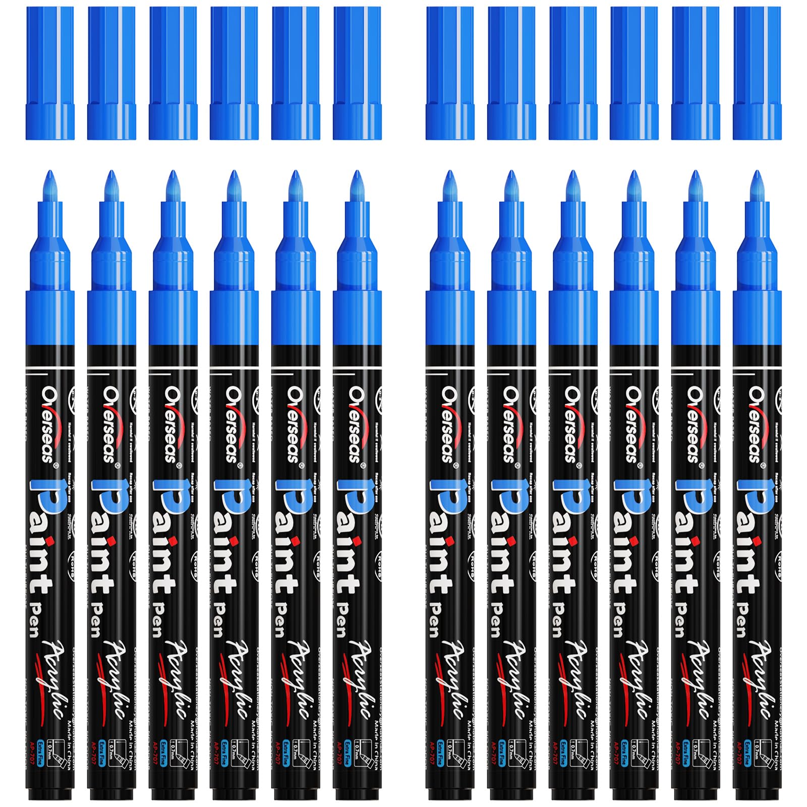 Amazon.com : Overseas Paint Pens Paint Markers - Blue Permanent Markers ...