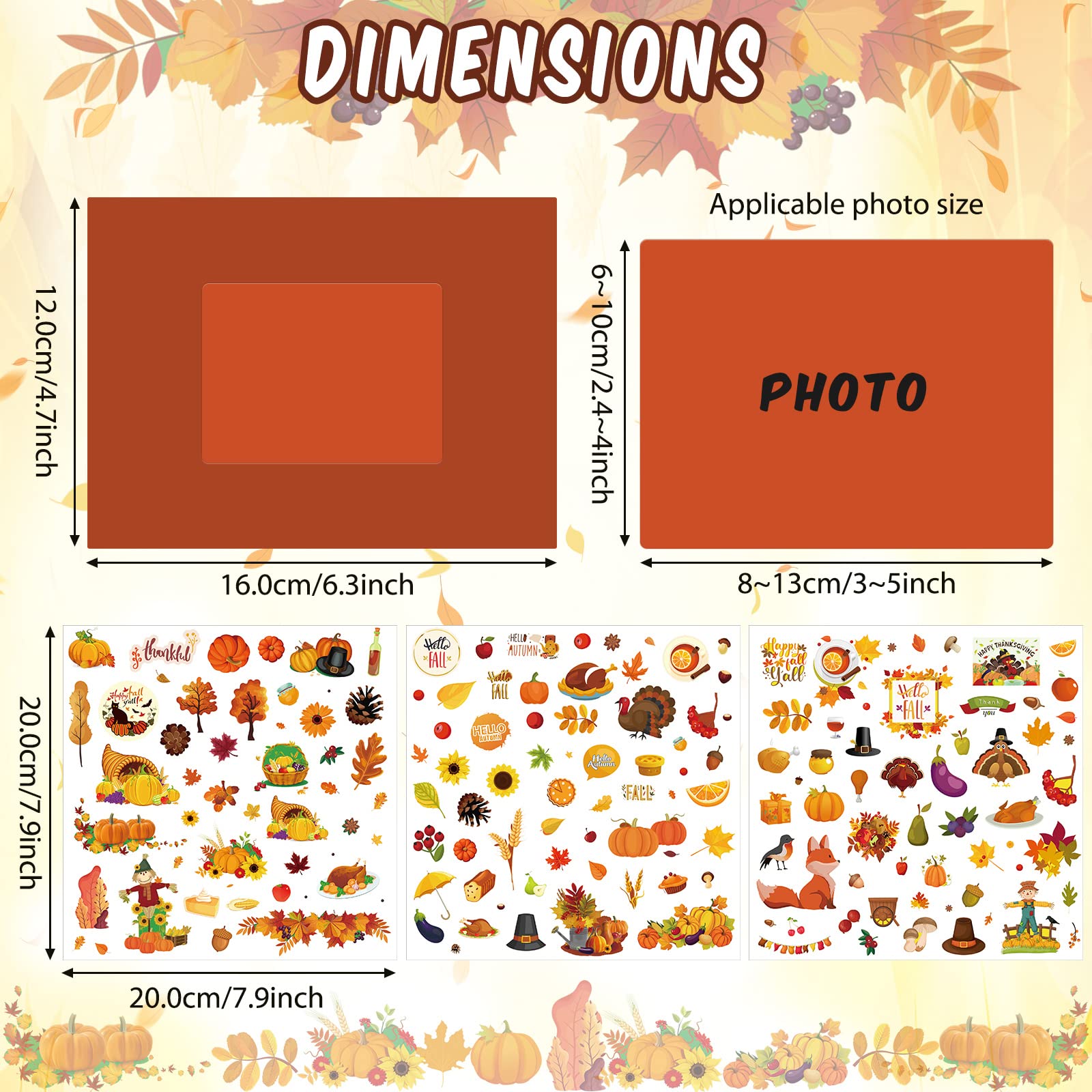 Snapklik.com : 24 Pack Fall Picture Photo Frames Craft Kit DIY ...