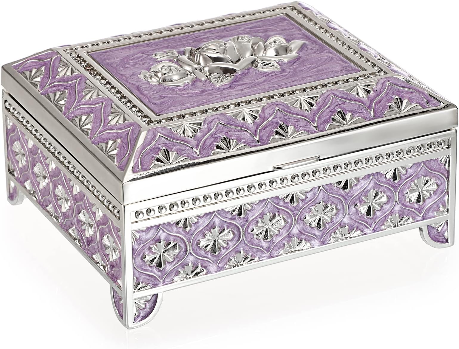 Amazon.com: J Devlin - Purple Stained Glass Ring Box Jewelry Trinket ...