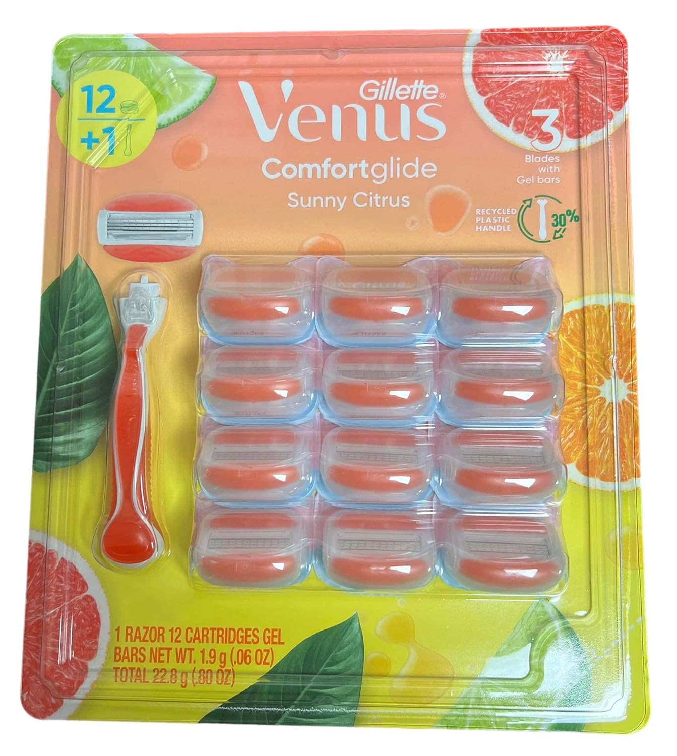 Amazon.com: Gillette Venus Comfort Glide Sunny Citrus Women's Razor ...