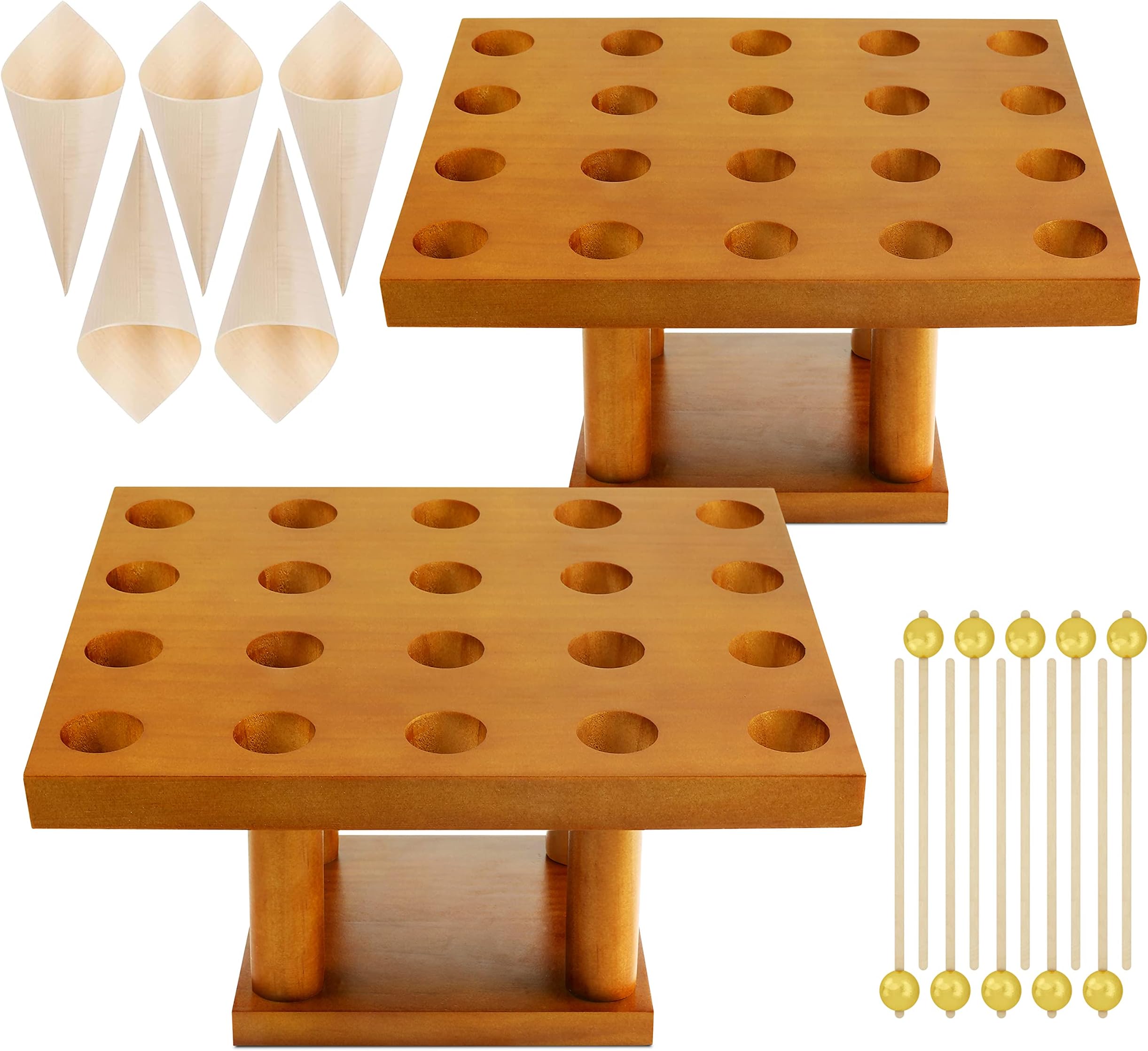 Amazon.com: WILLOWDALE 100PCS Disposable Wood Ice Cream Cone Holder ...