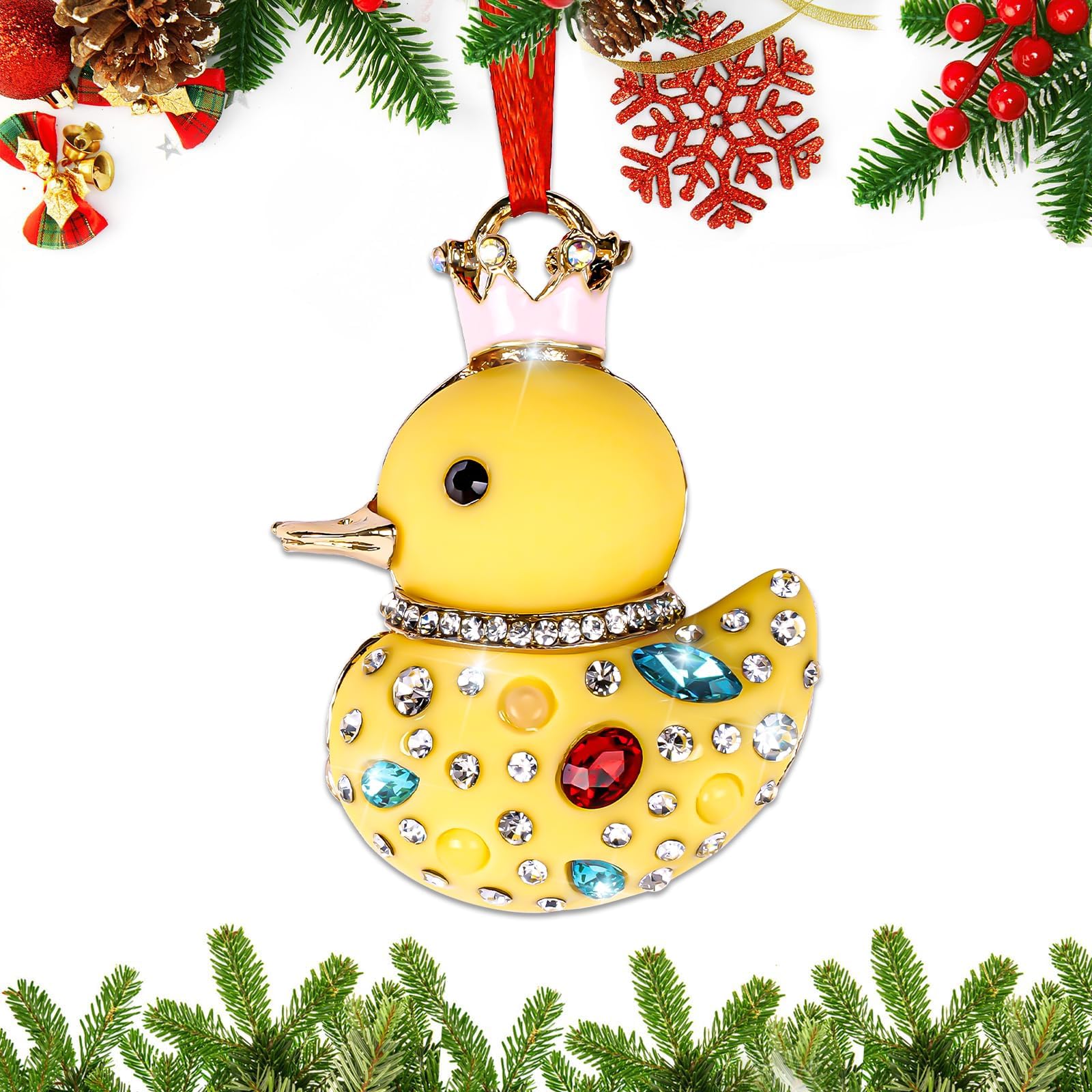 Amazon.com: Tree Buddees Fun Rubber Ducky Funny Duck Christmas Ornament ...