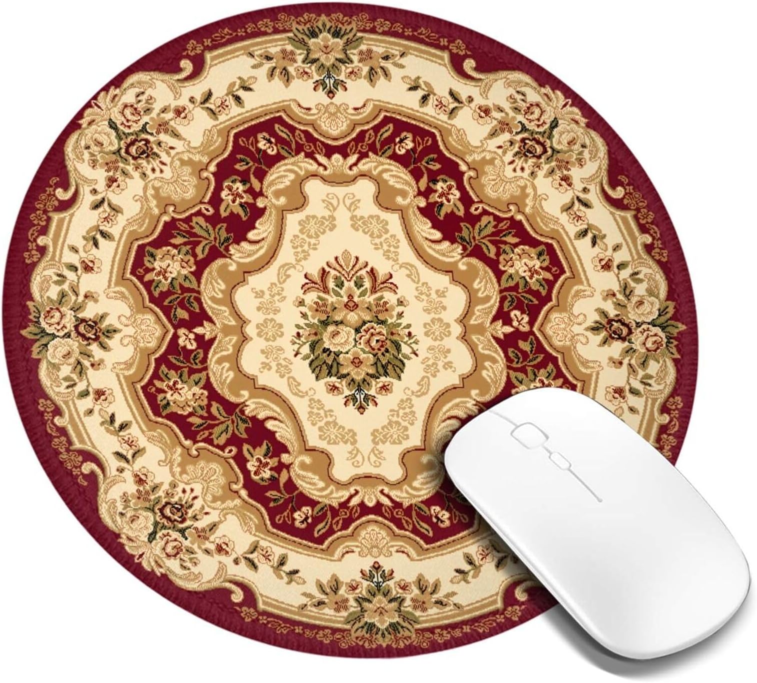 Amazon.com: Round Mouse Pad Vintage Oriental Persian Floral Rug Mat ...