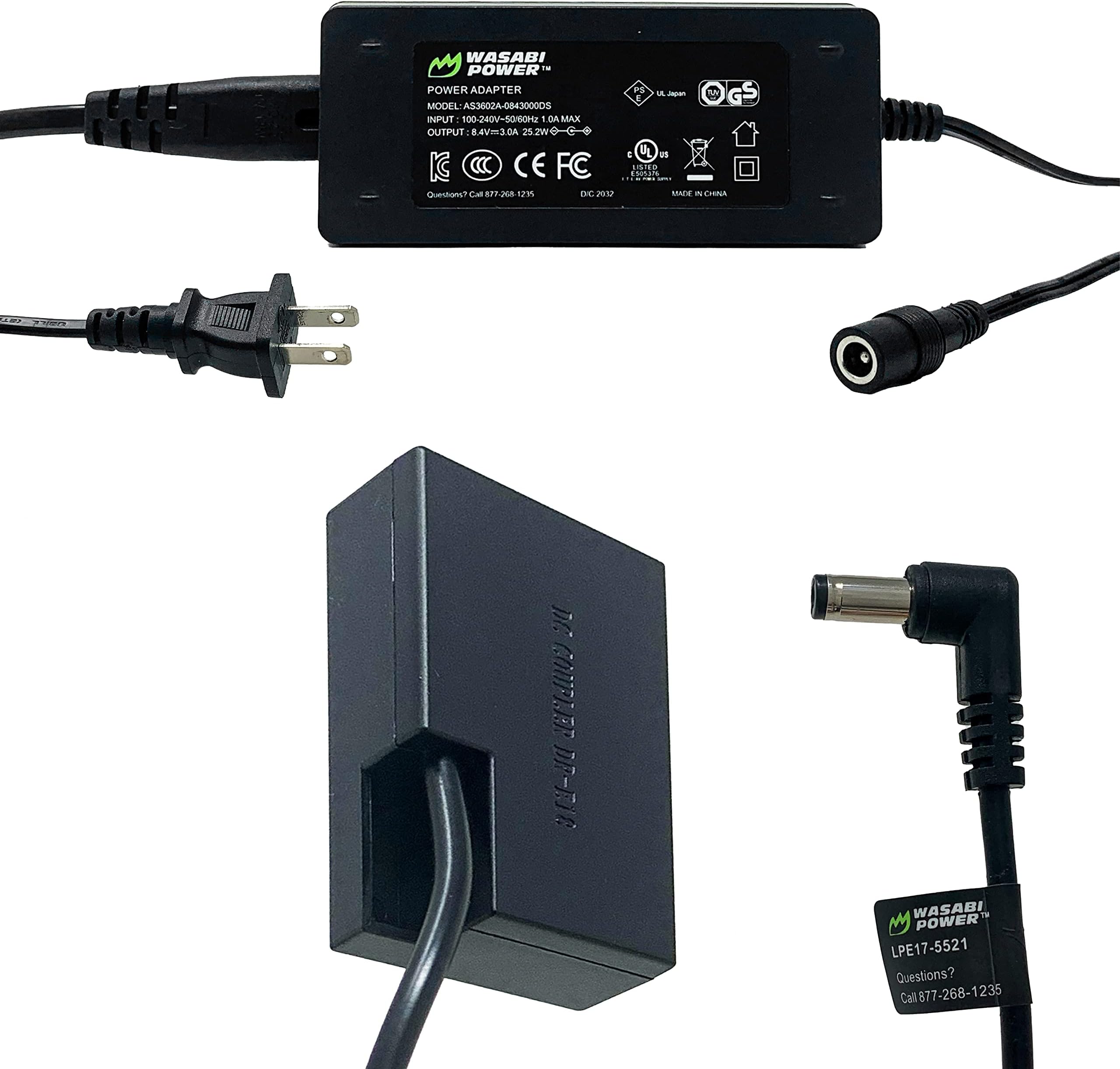 Amazon.com : Wasabi Power DCC-LPE17 Dummy Battery DC Coupler & AC ...