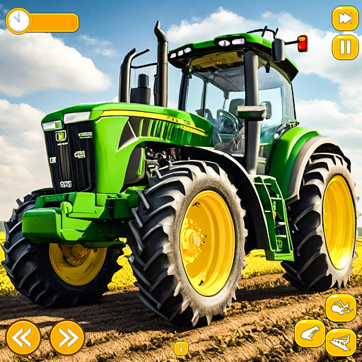 Landwirtschaftstraktor-Fahrsimulator-Erntemaschine-Spiel – echter ...