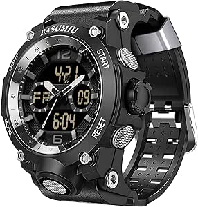 Amazon.com: BASUMIU Mens Waterproof Digital Sports Watches, LED Digital ...