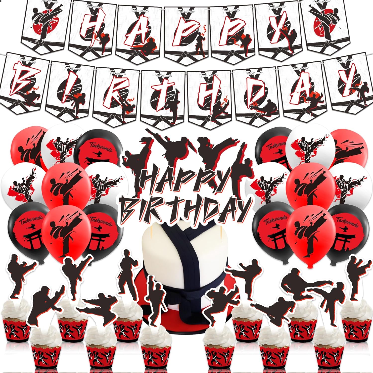 Amazon.com: Taekwondo Birthday Party Decorations Karate Party Supplies ...