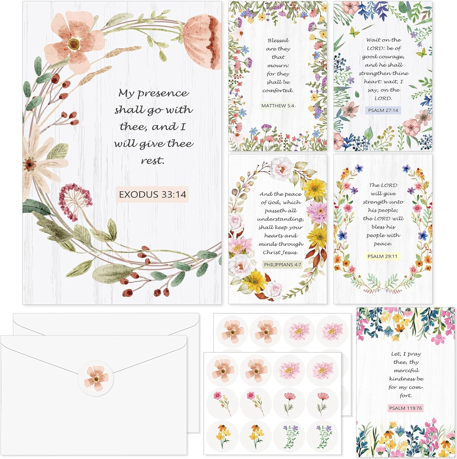 Amazon.com : Justforjoyful 24 Sets Religious Sympathy Cards with ...