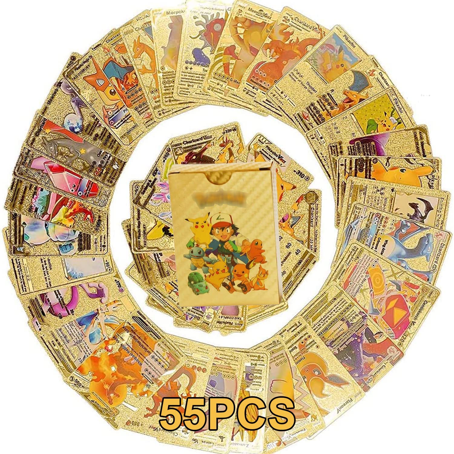 Buy VBN 55PCS Gold Foil Card Assorted Cards TCG Deck Box-V Series Cards ...