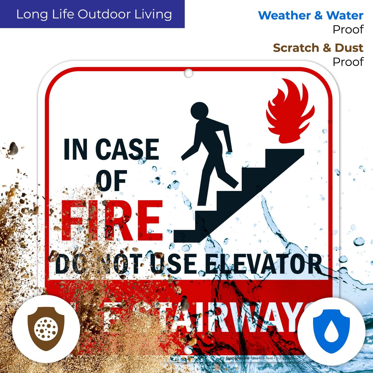 Elevator Warning Signs SmartSign (Pack Of 4) 7x5 Inch Fire Safety ...