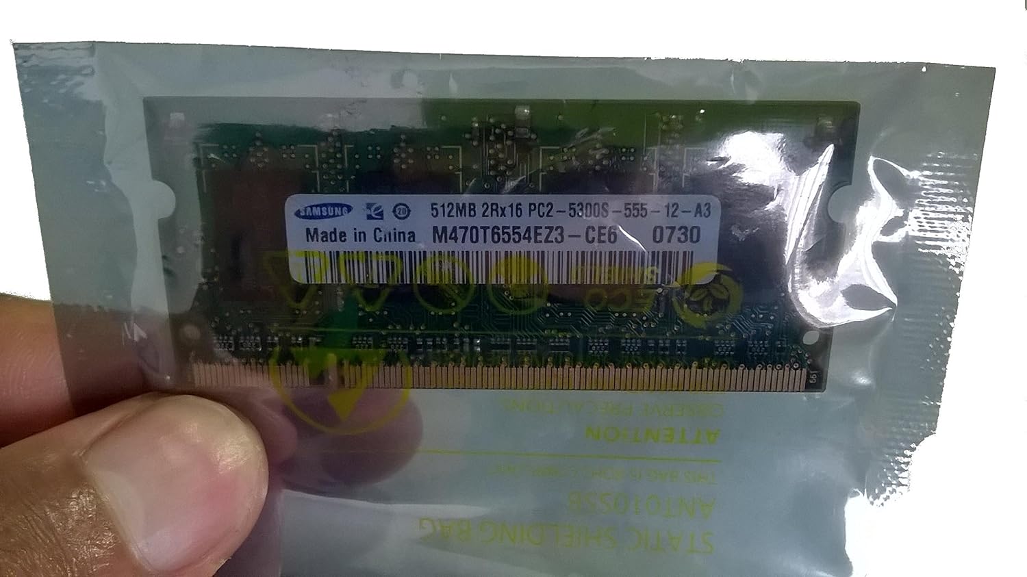 Samsung 512MB DDR2 2R X 16 PC2-5300S-555-12-A3 - Laptop Notebook Memory ...