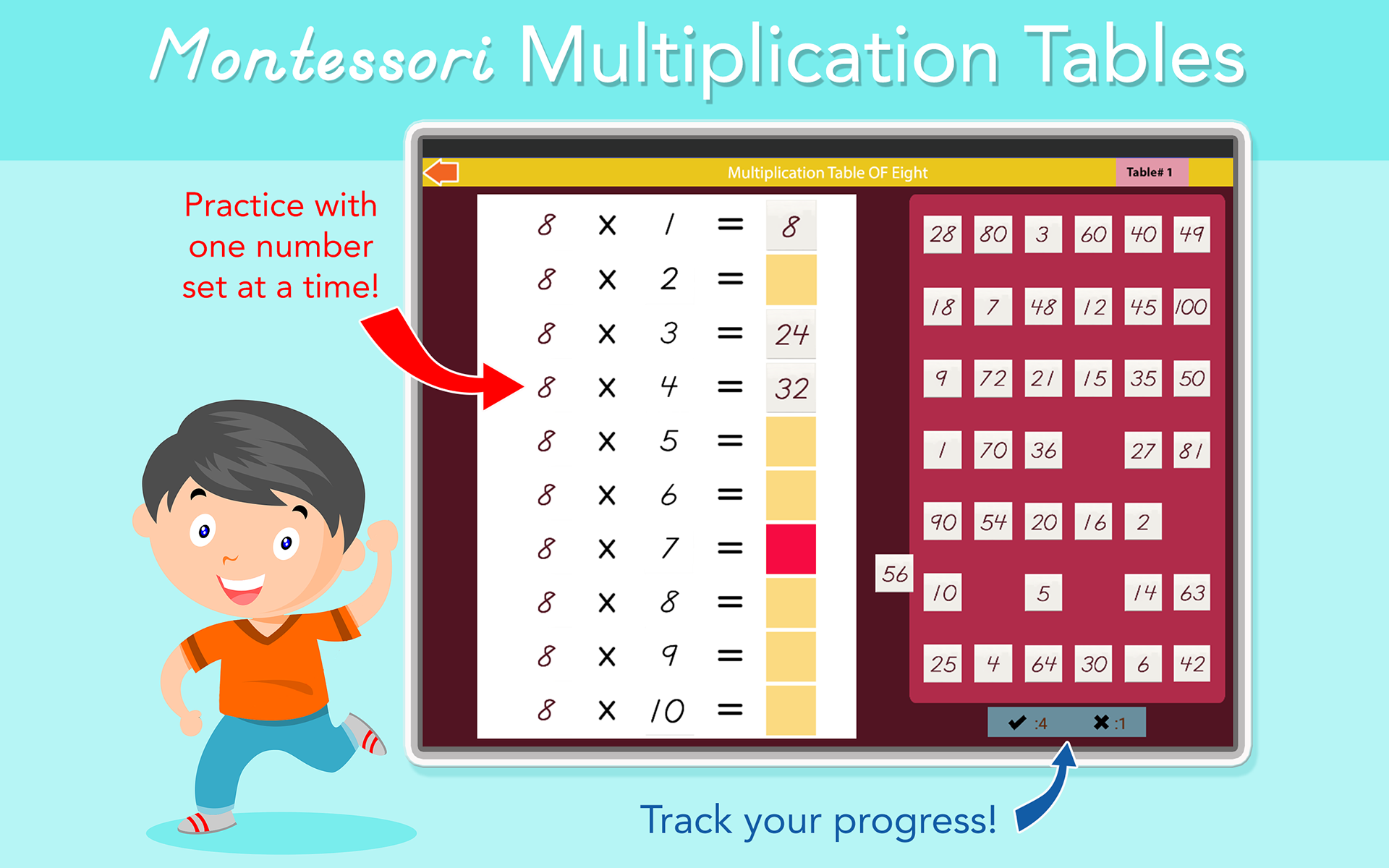 Multiplication Tables - Montessori Math for Kids Ages 6 & Up - App on ...