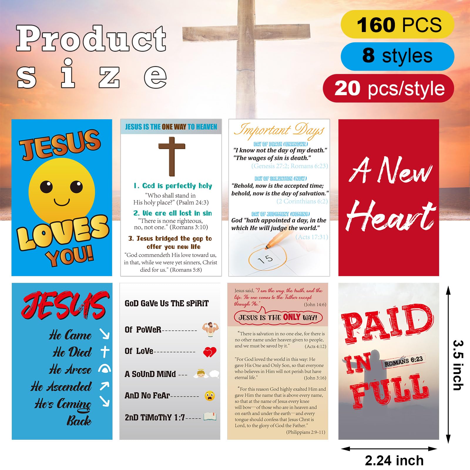 Snapklik.com : 160 Pcs Gospel Tract Card Bulk Plan Of Salvation Cards ...