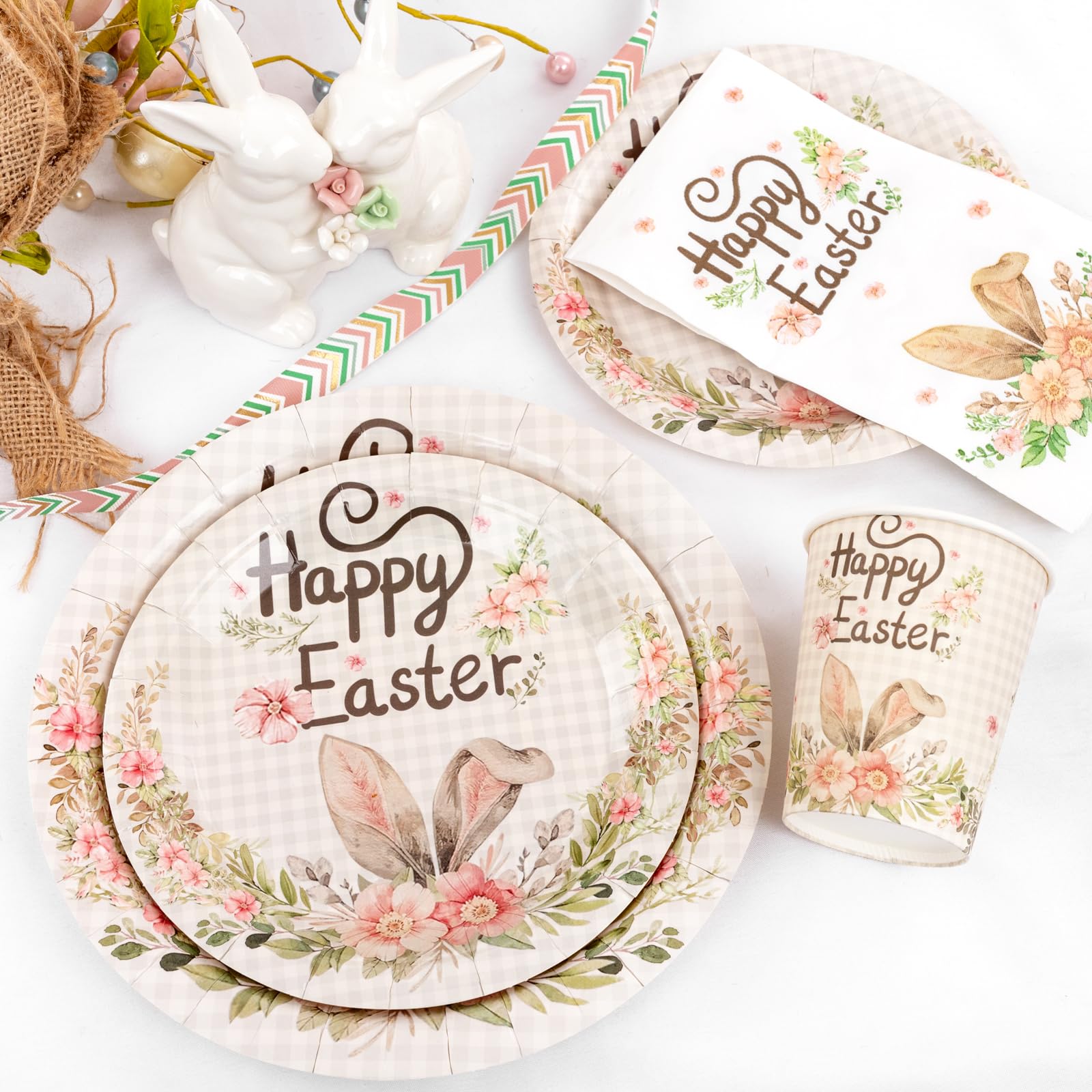 Snapklik.com : Supernal 200pcs Easter Paper Plates And Napkins,Easter ...