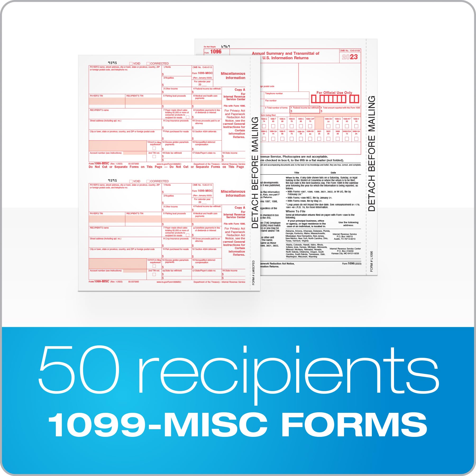 Snapklik.com : Adams Tax Forms 2023, 1099 MISC Tax Kit, 5 Part, Laser ...