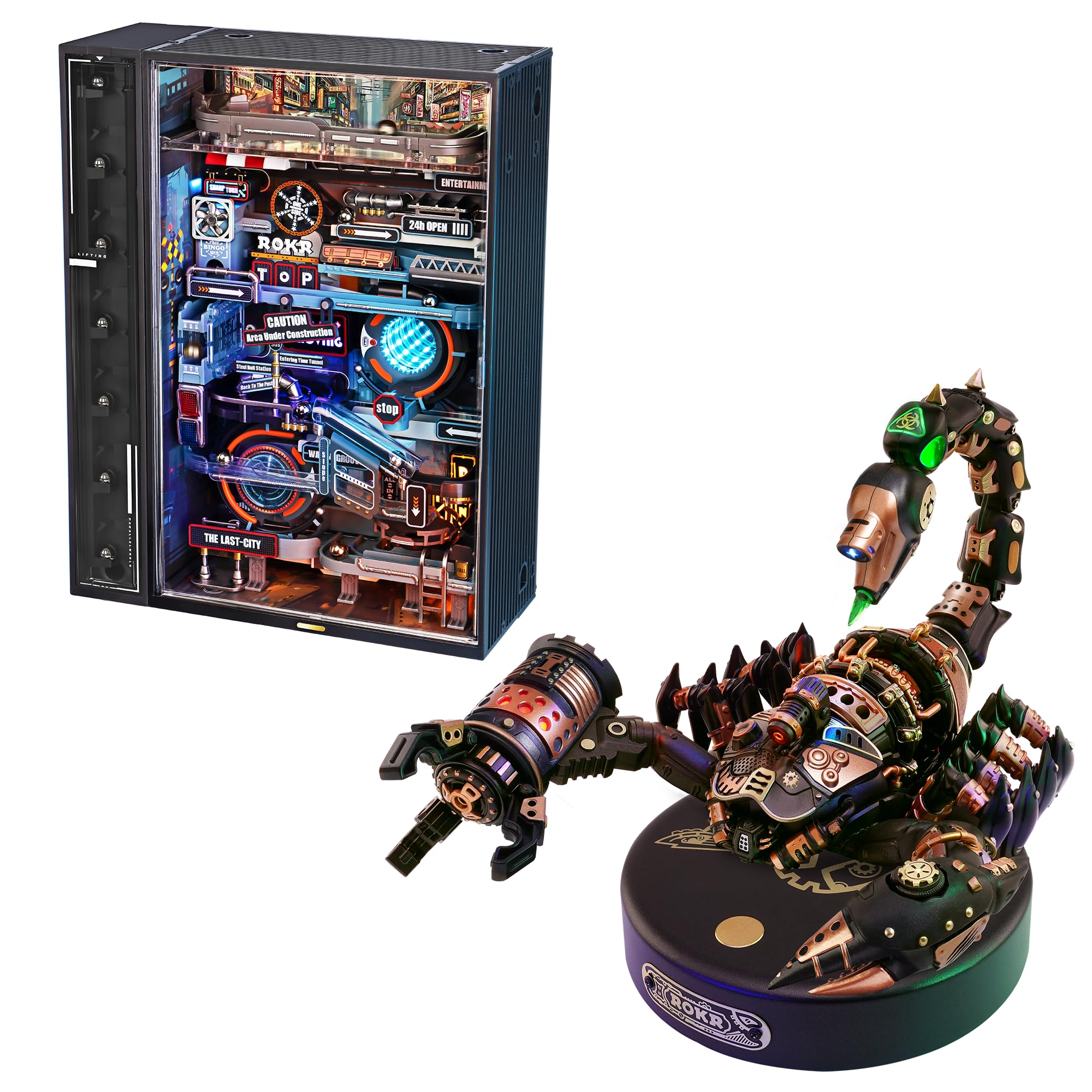 Amazon.com: ROKR Building Toy Sets Marble Run Model Kits for Adults MR01S + MI04 ROKR 3D Metal ...