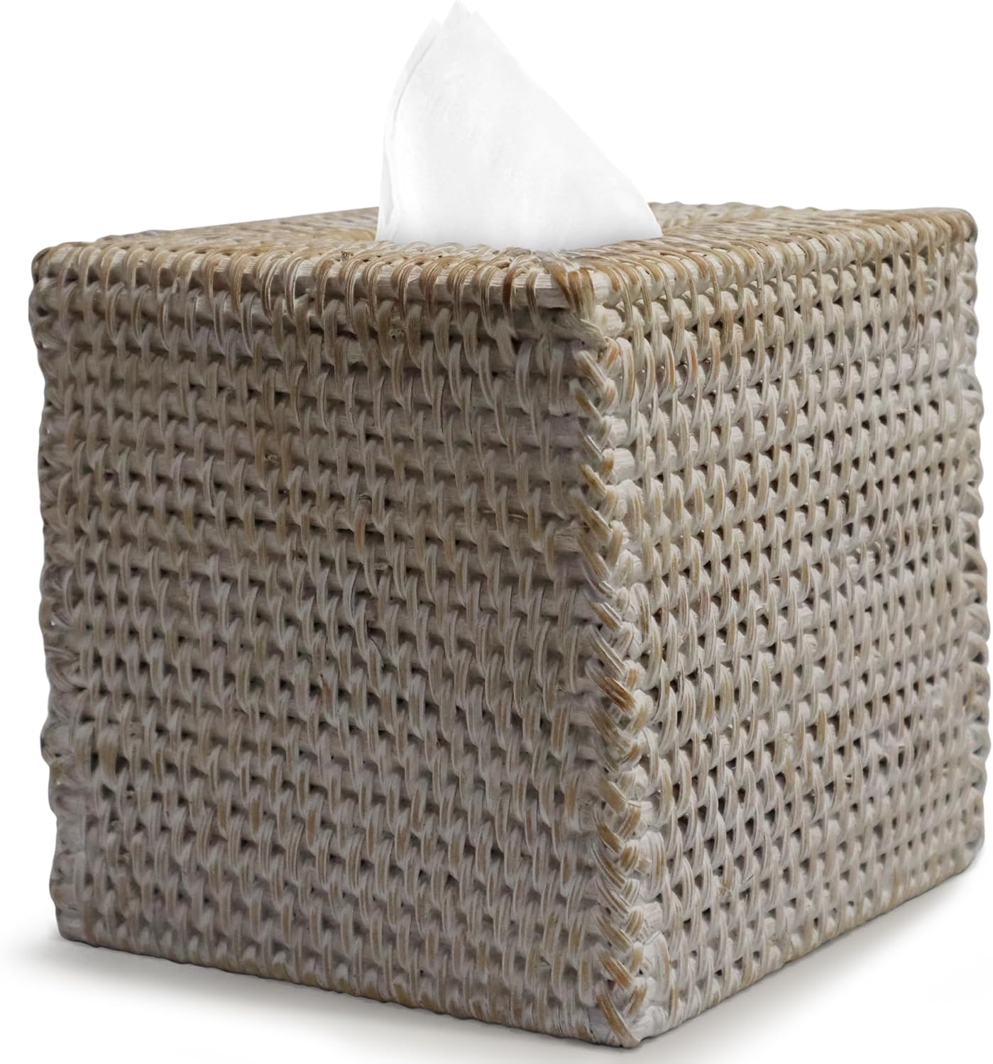 Amazon.com: Rattan Tissue Box Cover Square, Handmade Wicker Tissue Box ...