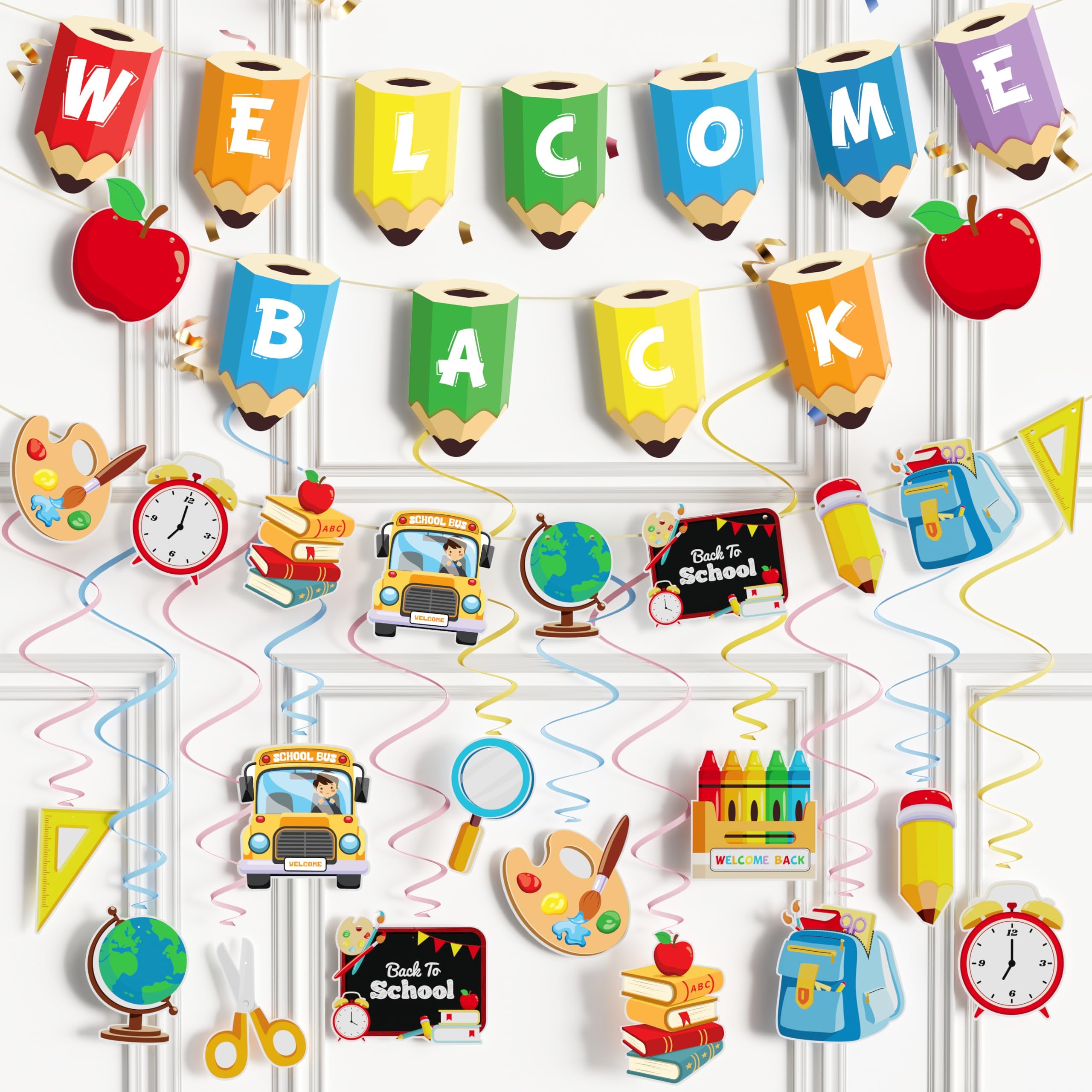 Amazon.com: Generic Back to School Banner, First Day of School Banner ...