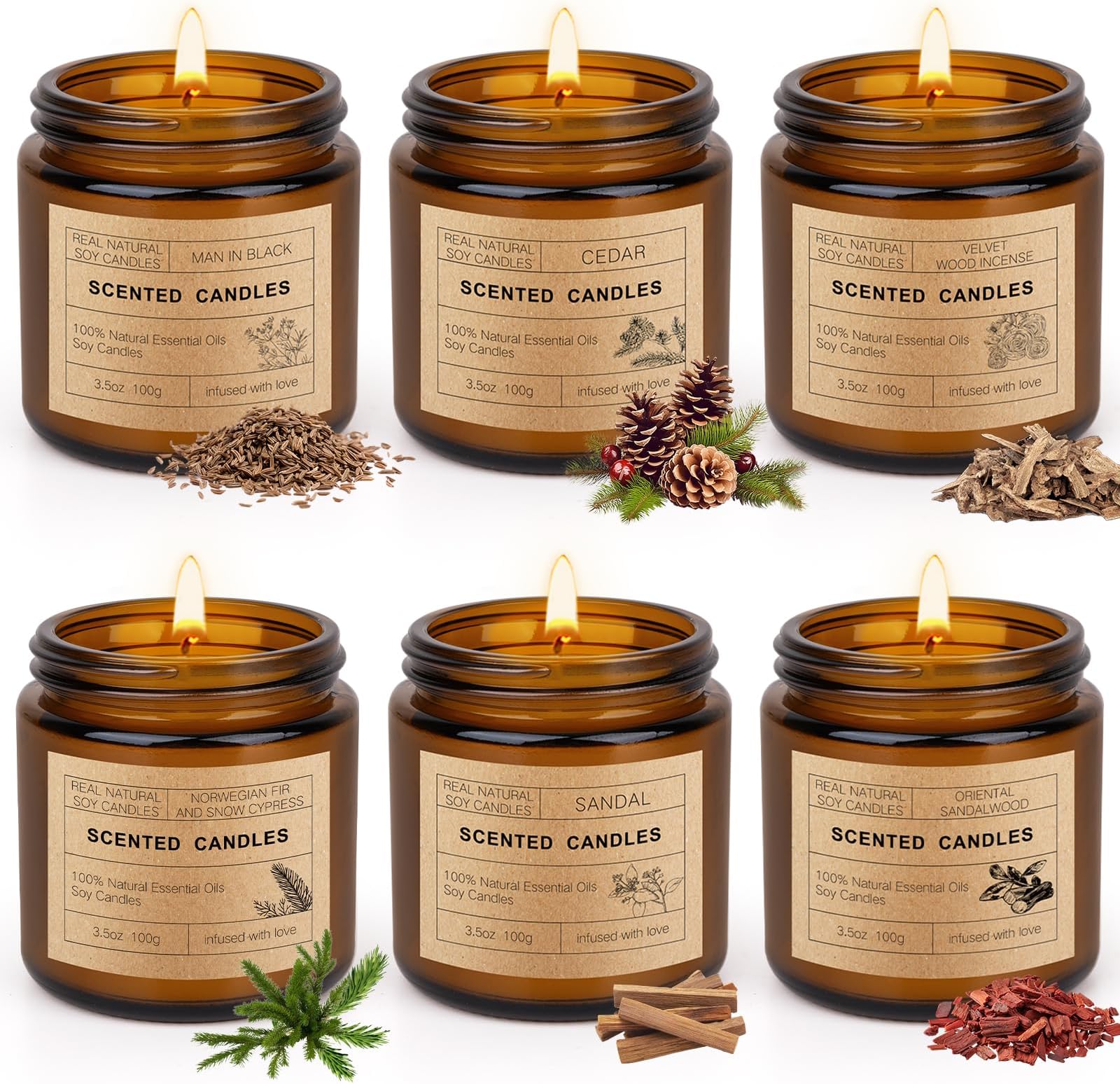 Amazon.com: JHENG Set of 16 Small Scented Candles Soy Wax Aromatherapy ...