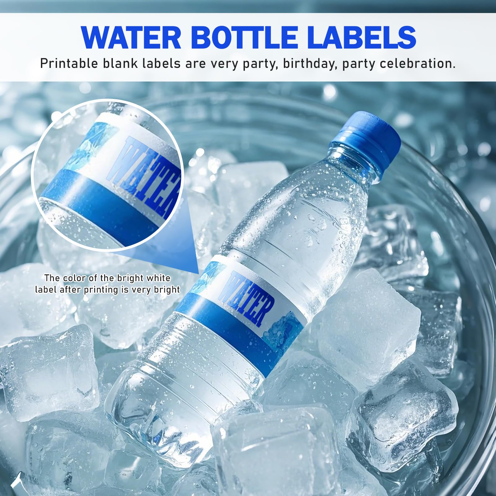 8.2x2 Inch Labels 100-Pack 8.2x2 Inch Water Bottle Labels - Glossy ...