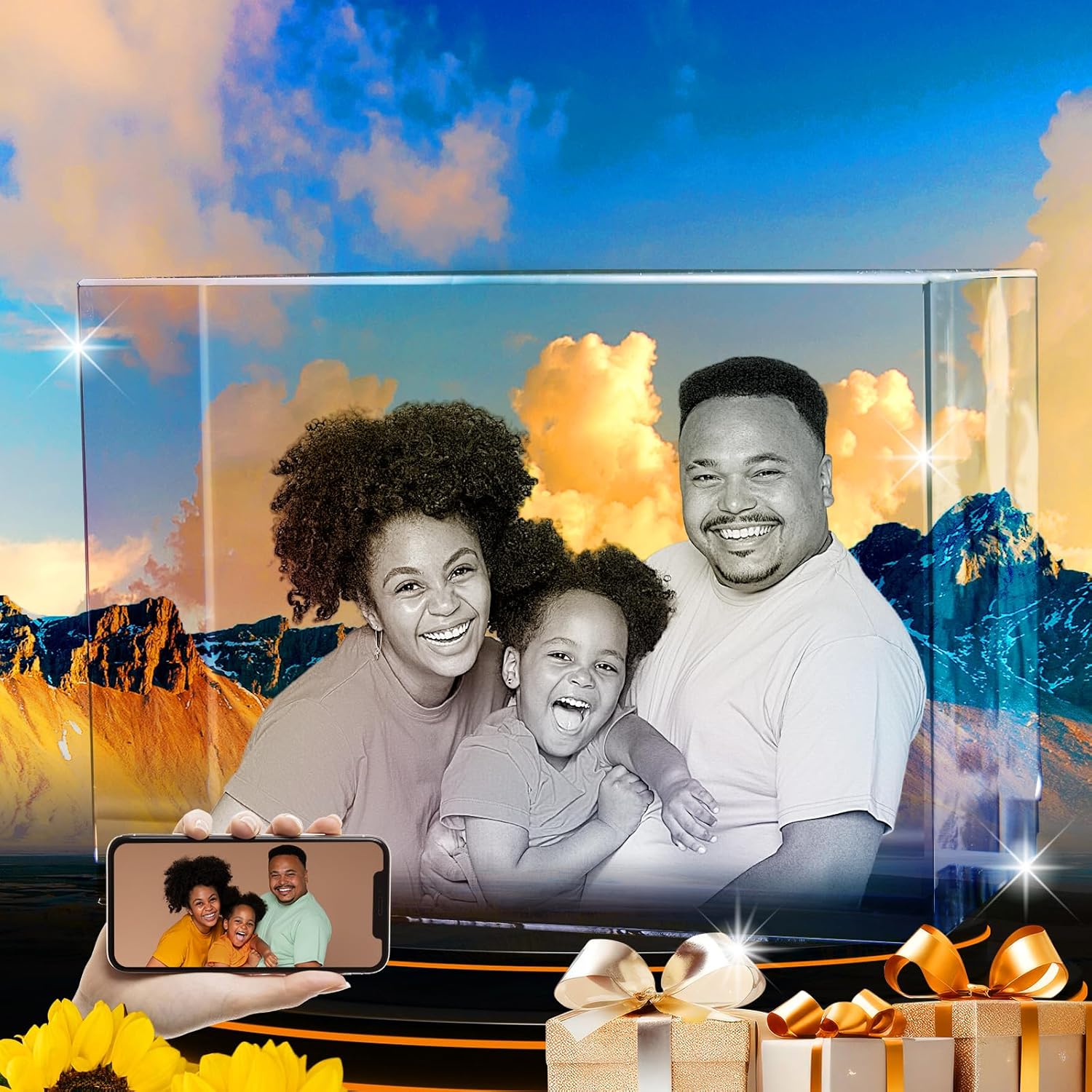 Amazon.com: 3D LovePix Personalized 3D Crystal Photo - Optional ...