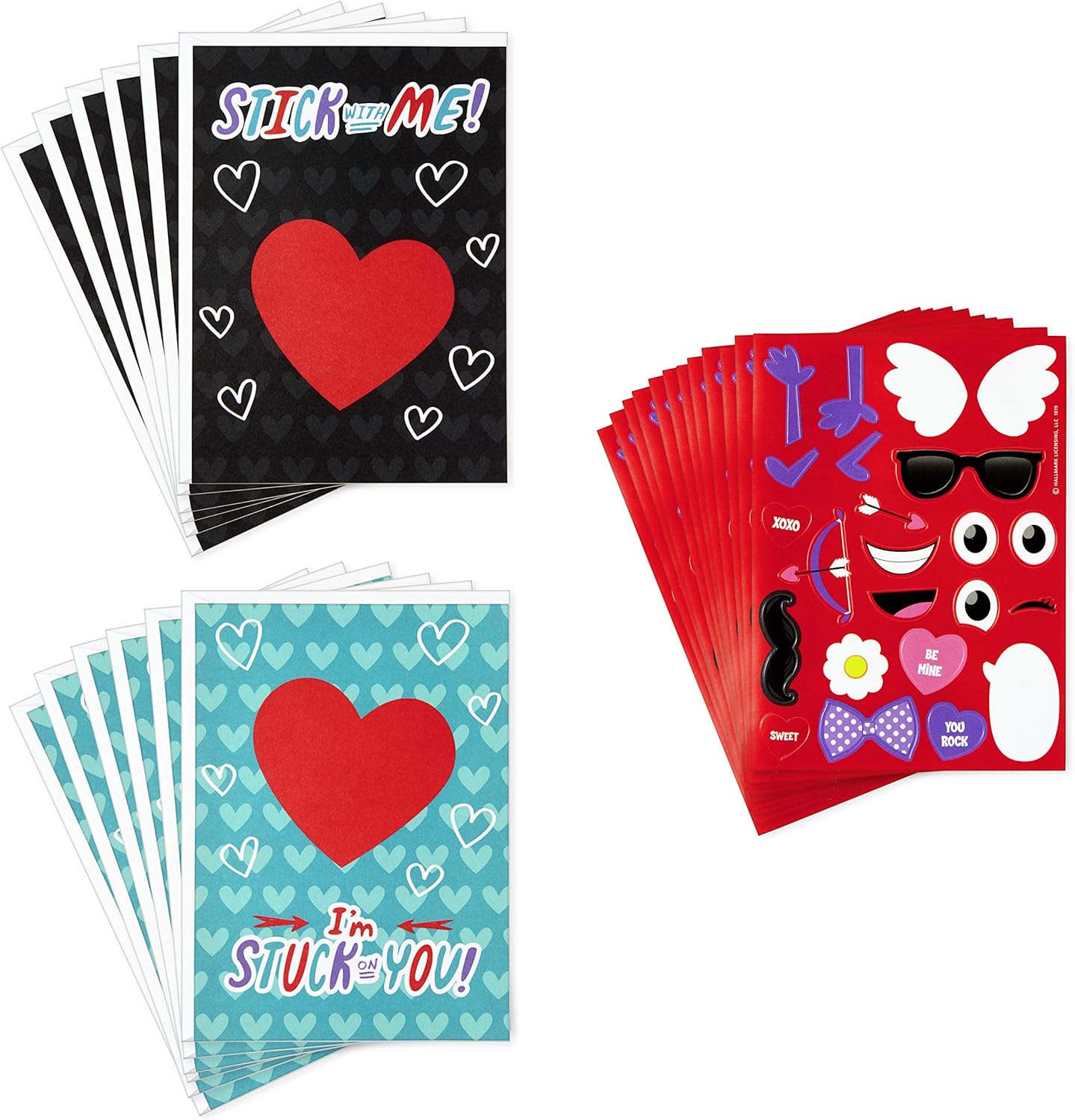 Amazon.com : Hallmark Kids Valentines Day Cards and Stickers Assortment ...