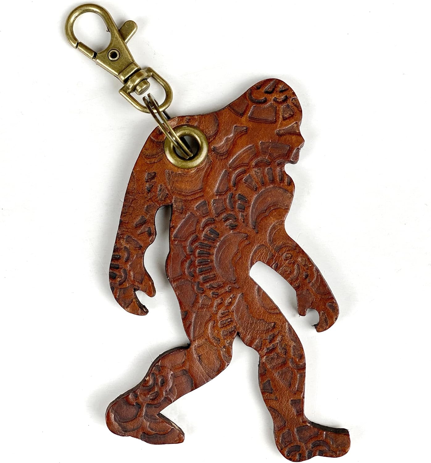 Amazon.com: Sasquatch Embossed Leather Keyring Bigfoot Yeti Big Foot ...