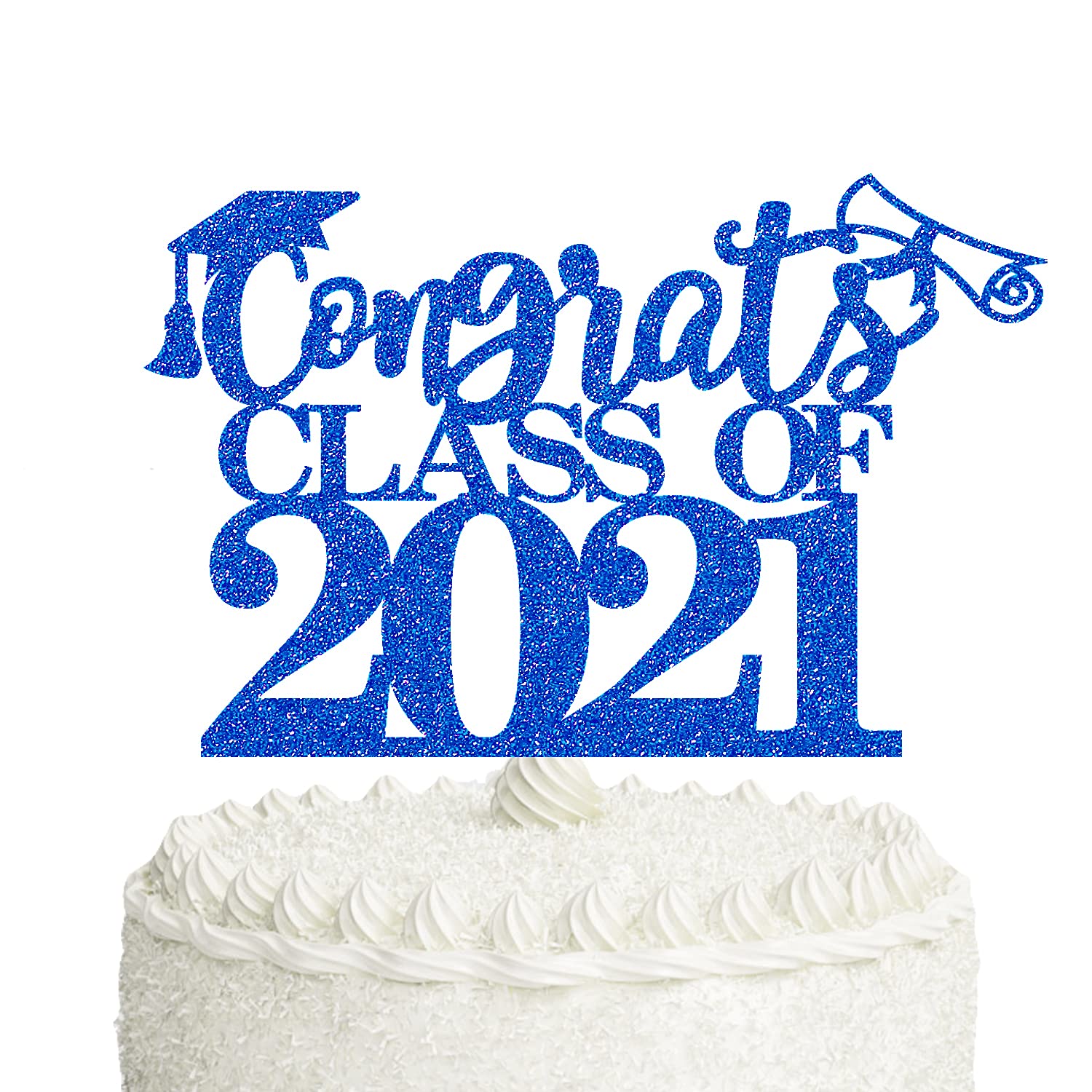 Blue Glitter Class Of 2021 Cake Topper 2021 Graduation Cake ...