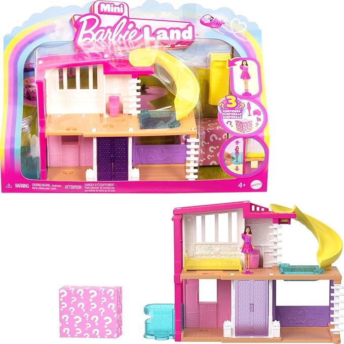 Amazon.com: Barbie Mini BarbieLand Doll House Sets, Mini Dreamhouse ...