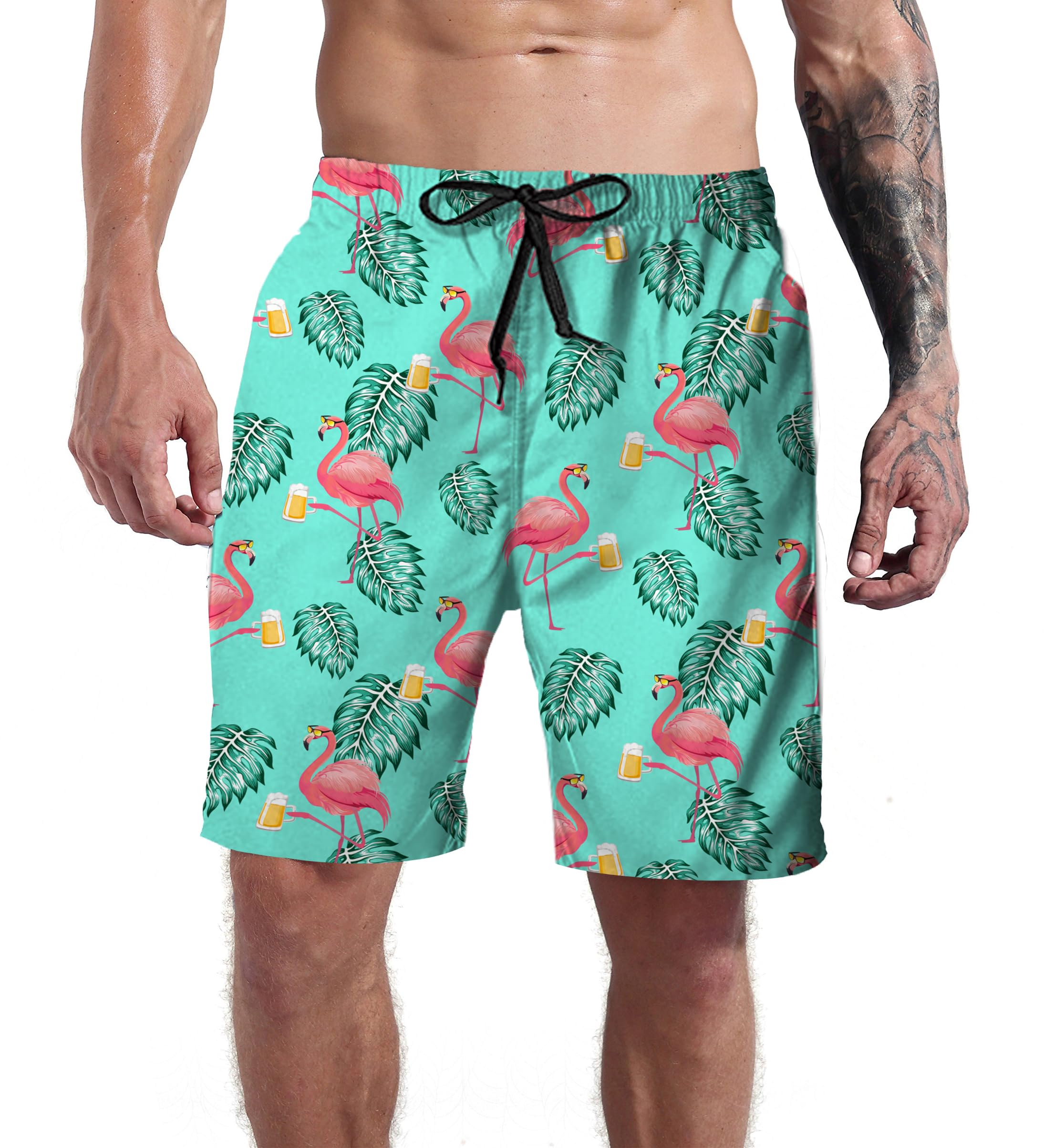 Snapklik.com : Mens Flamingo Swimming Trunks Dissolving Board Shorts ...