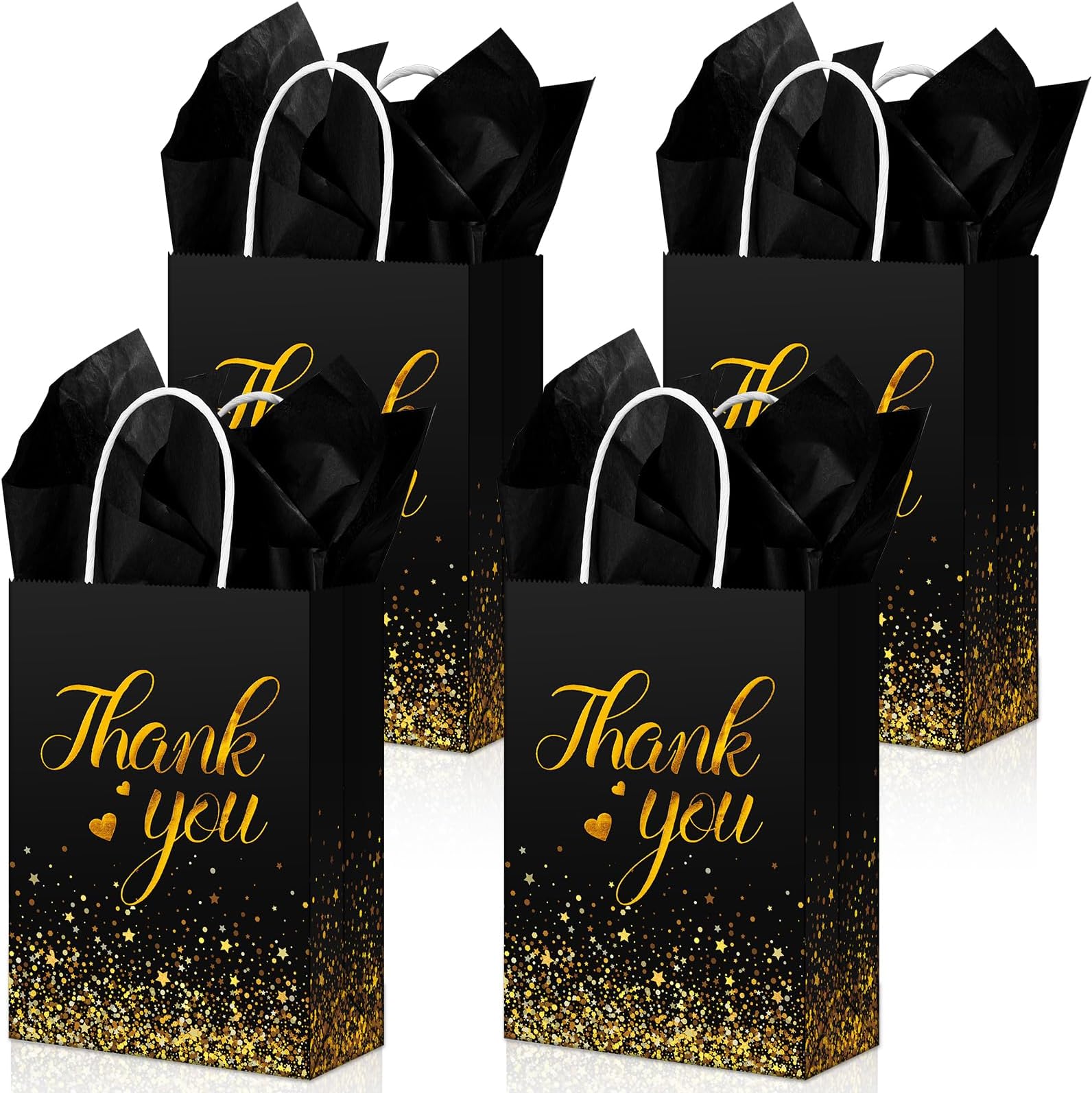 Amazon.com: Geyoga 100 Pcs Small Thank You Gift Bags Bulk 4.7 x 2.36 x ...