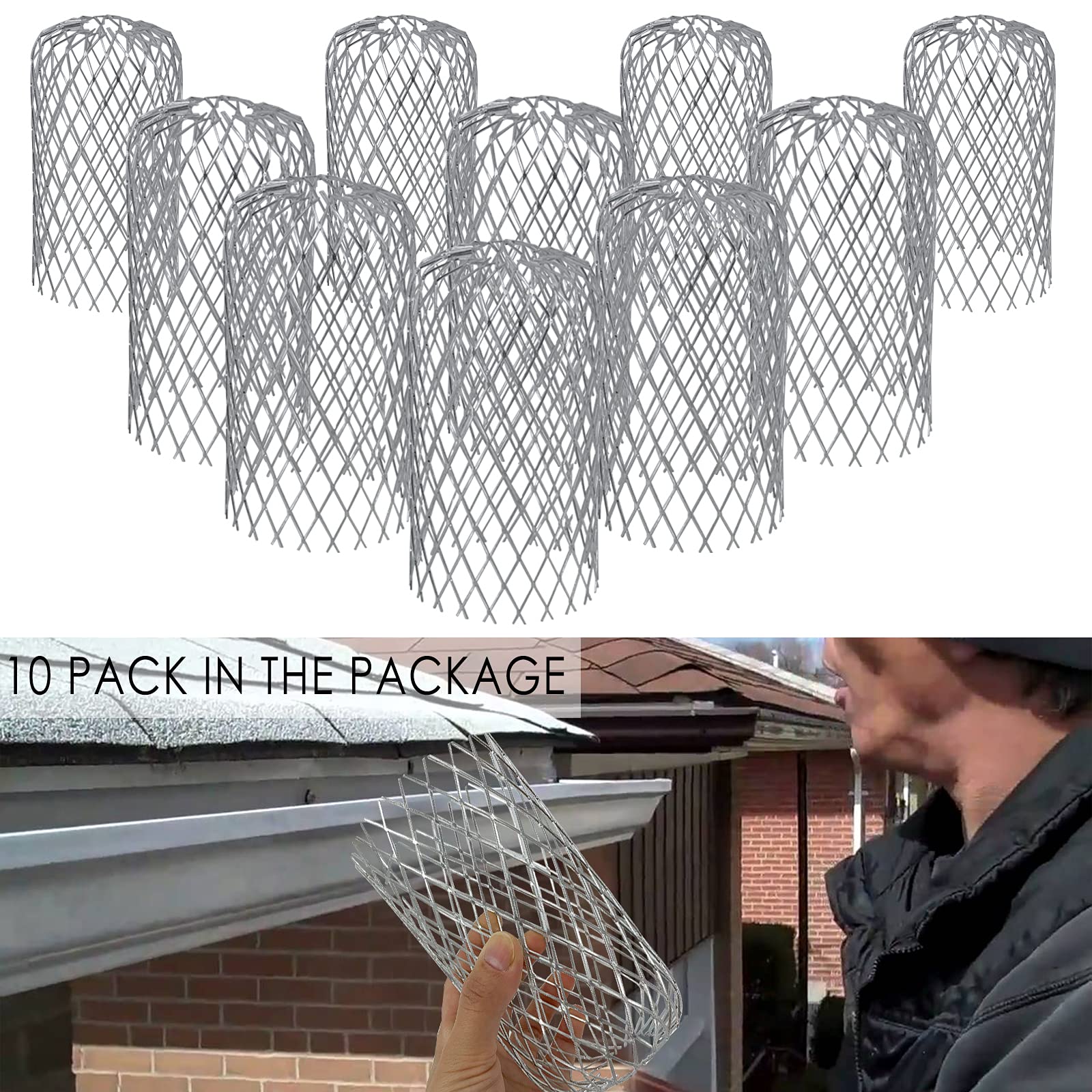 Snapklik.com : Gutter Guard 3” Leaf Filter Gutter Strainer 10 Pack ...