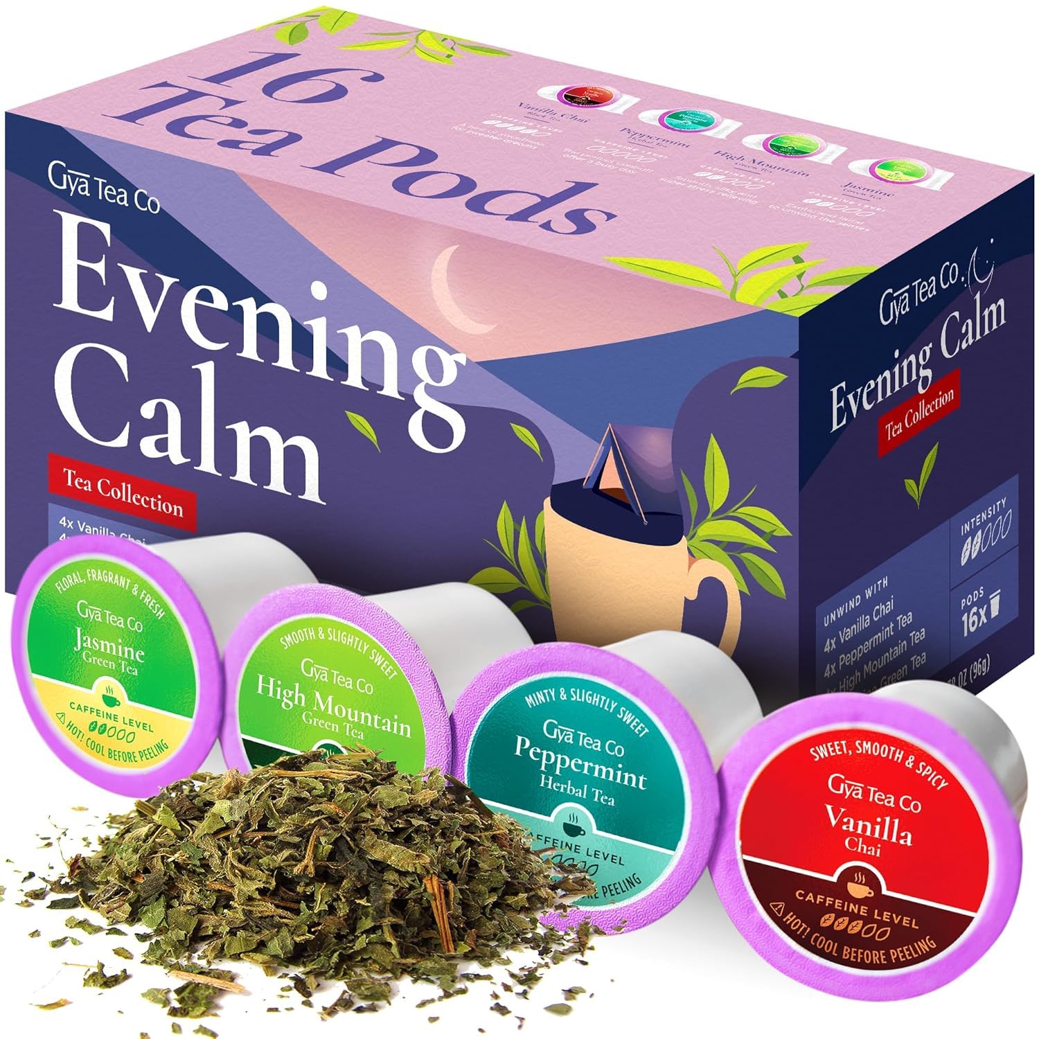 Amazon.com: Gya Tea Co Evening Calm Tea Gift Set (16 ct) - Assorted Tea ...