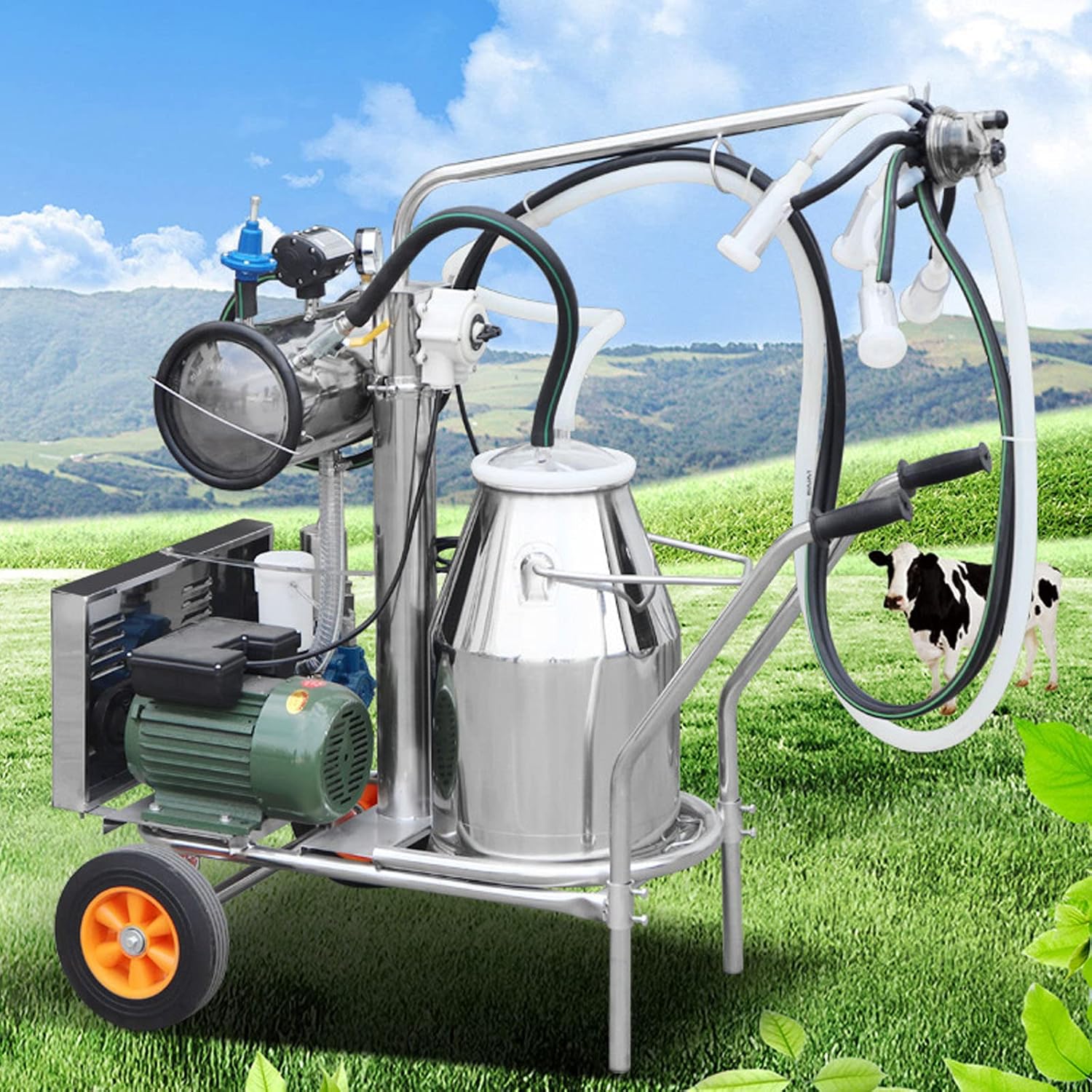 NVYAZJ 25L Electric Milking Machine, Milker Machine with 1-25 ...