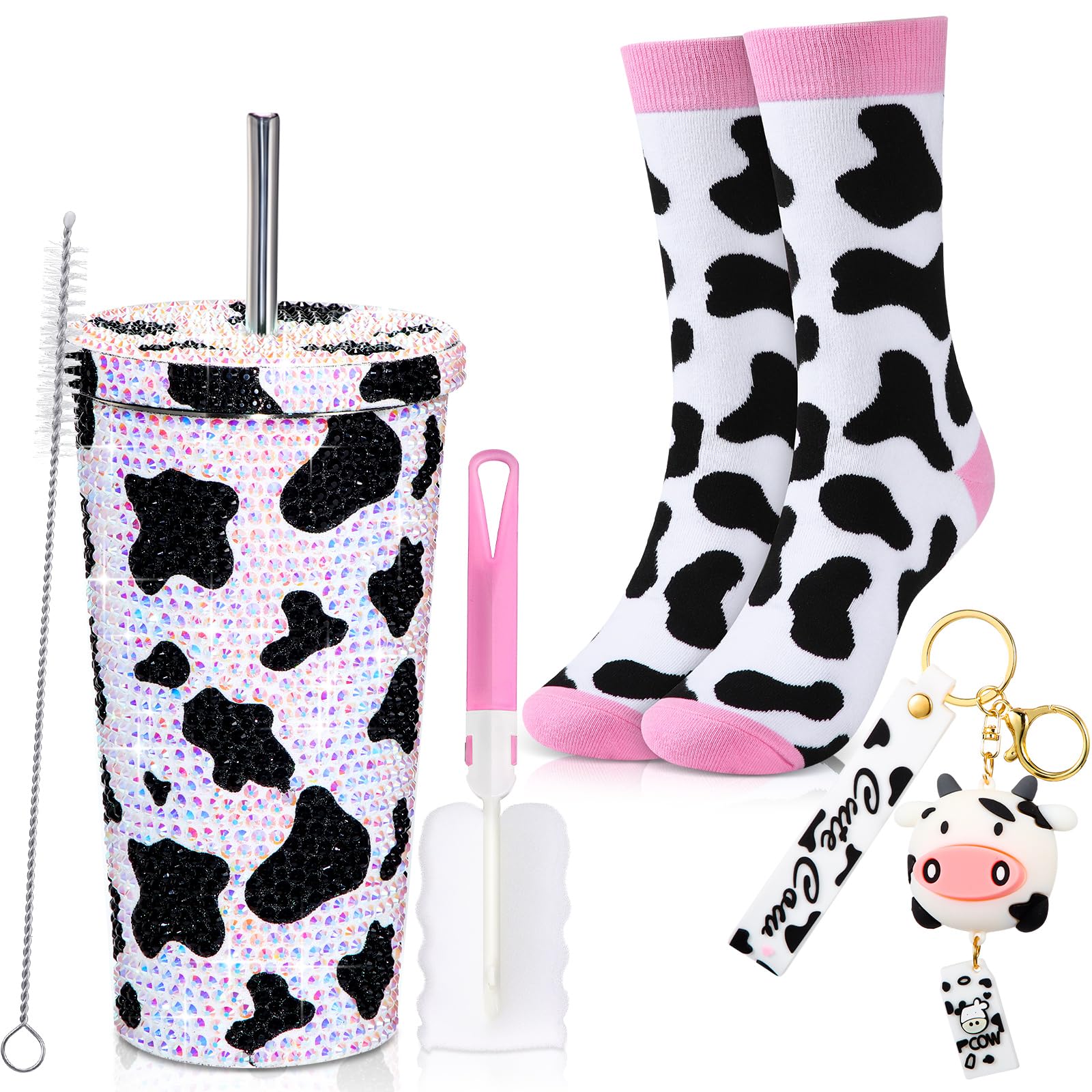 Amazon.com | Domensi 3 Pack Cow Print Gifts Stuff for Women Including ...