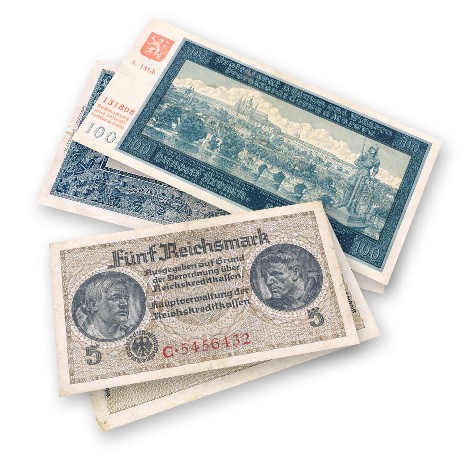 WW2 World Currency - 2 Banknotes that were used during the World War 2 ...