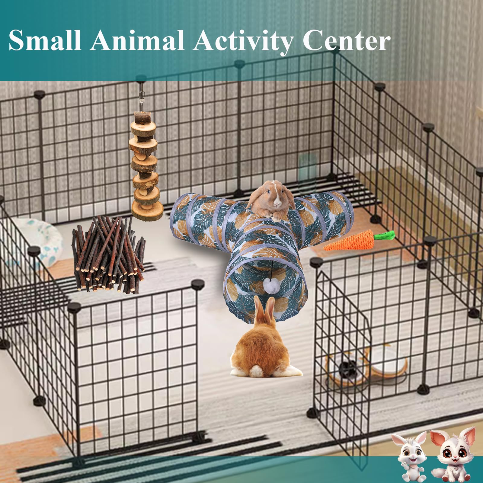 Bunny Tunnel BWOGUE s & Tubes Collapsible 3 Way Bunny Hideout Small ...