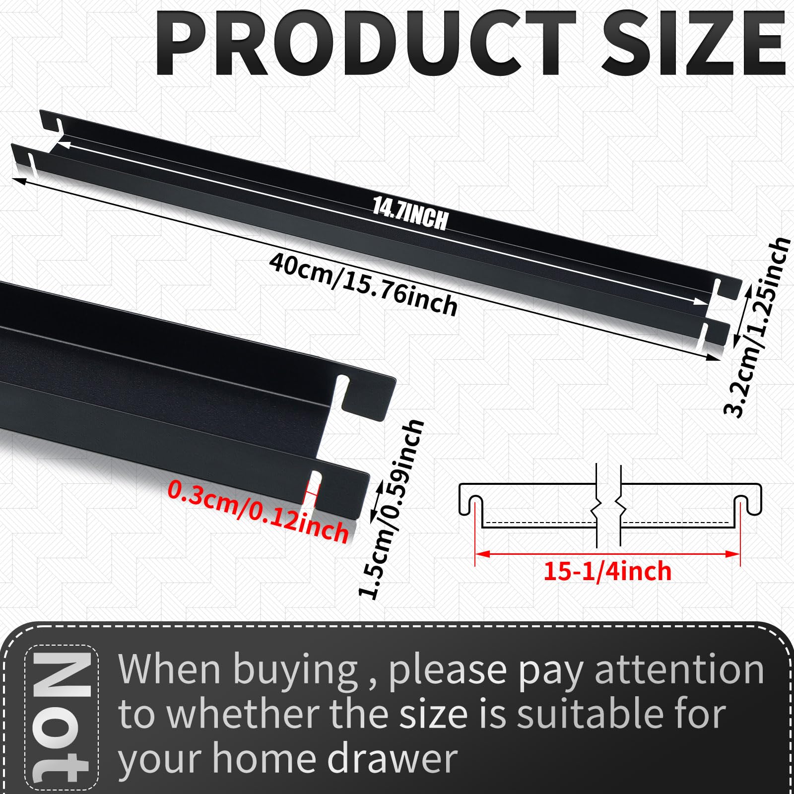 Snapklik.com : Peryiter 12 Pcs Front To Back Rails Lateral Drawer ...