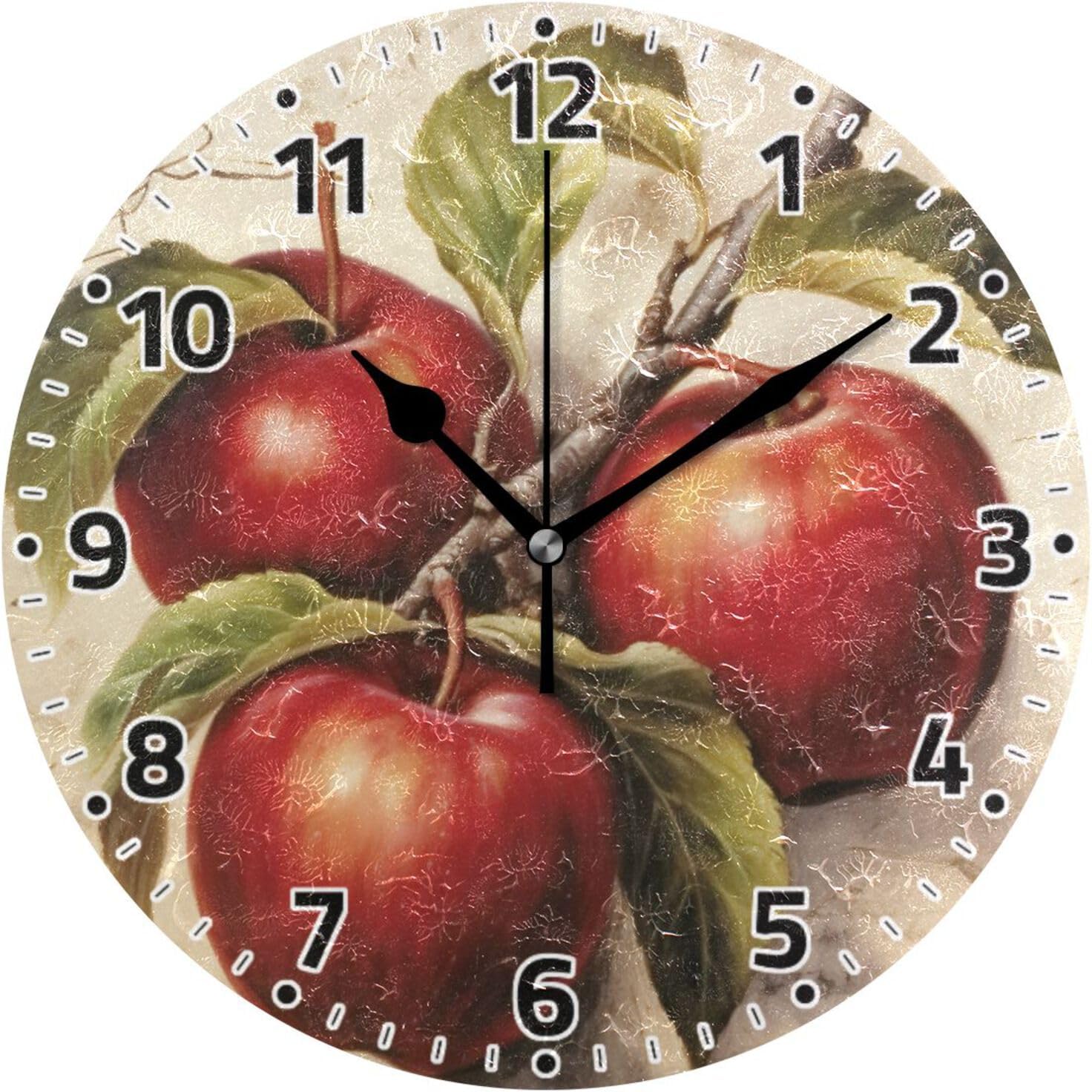 Amazon.com: Westclox 10" 3-Dimensional Apple Wall Clock- Model #38038A ...