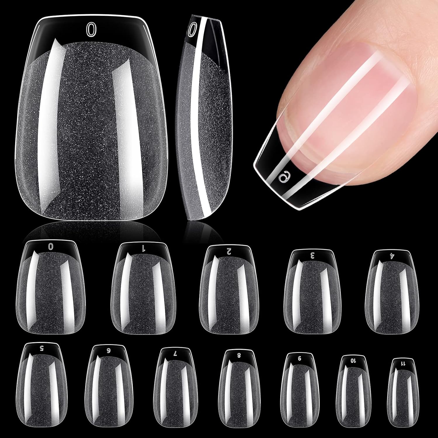 Amazon.com: TOMICCA Short Coffin Acrylic Nail Tips, Full Cover False ...